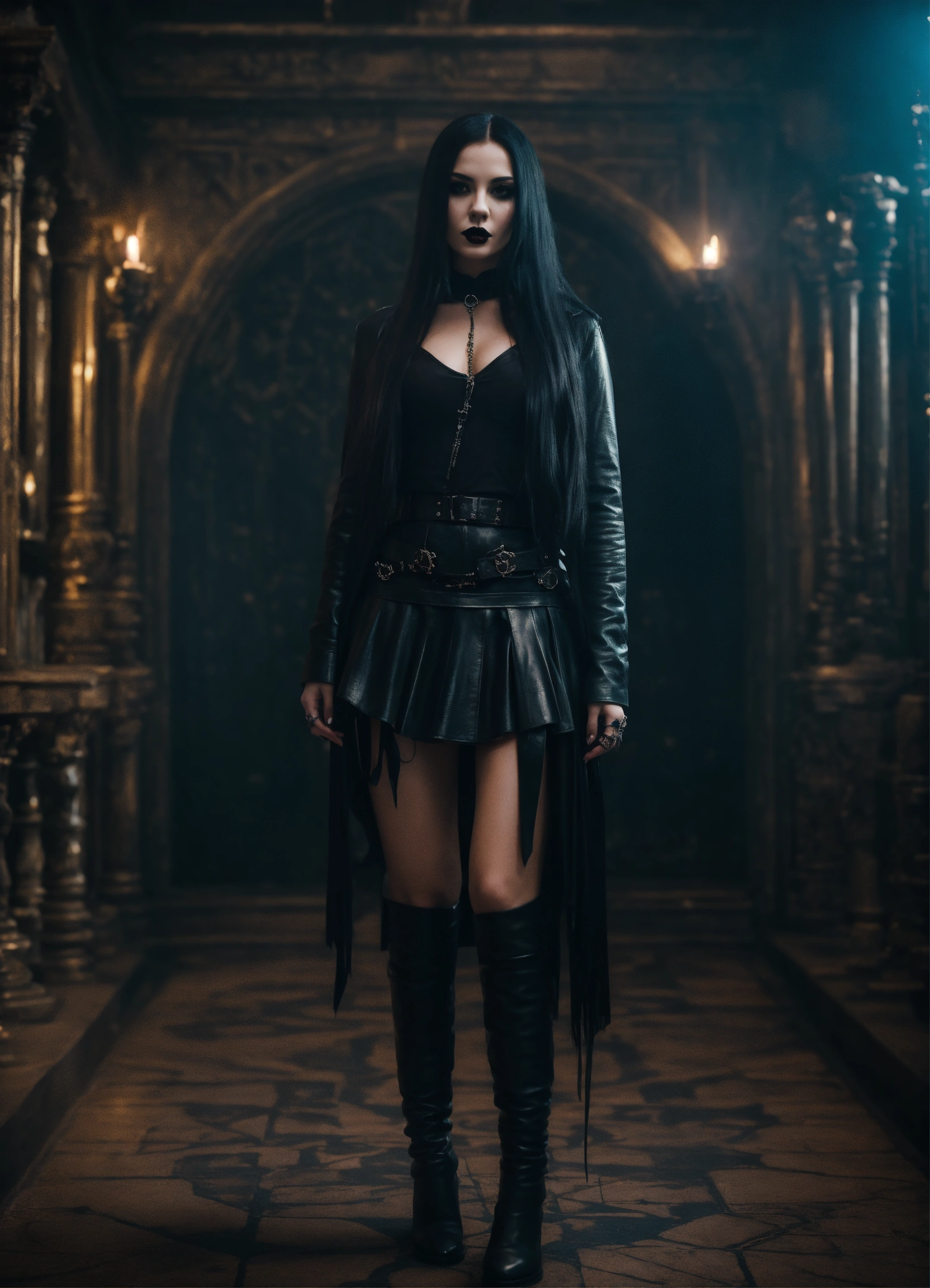 Lexica - Beautiful Extremely goth model young girl wearing black ...