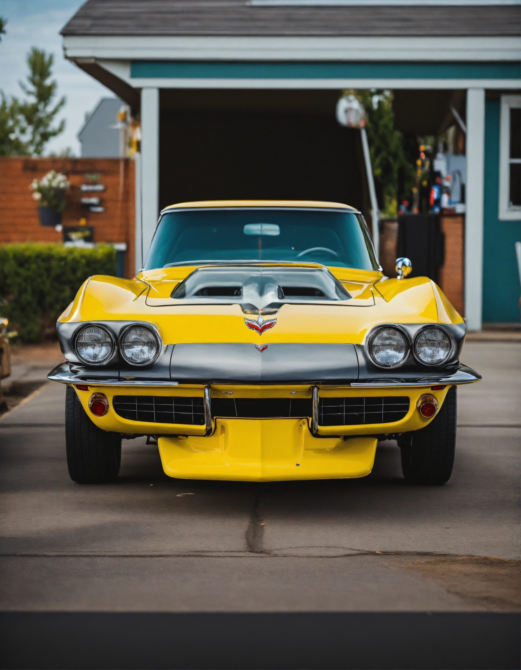 Lexica - A photo of a t-shirt with a corvette on it