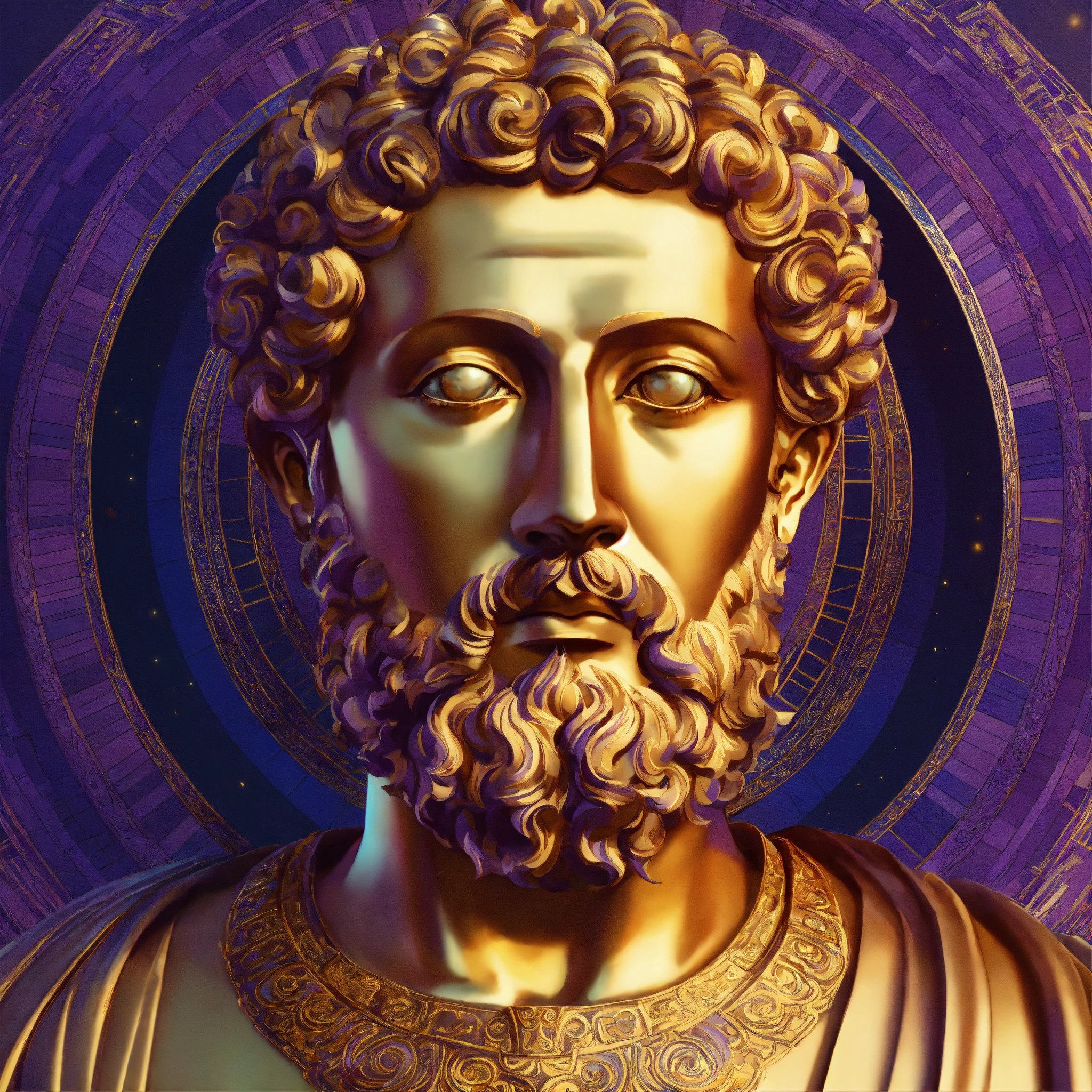 Lexica - Centered detailed portrait of stoic marcus aurelius, intricate ...