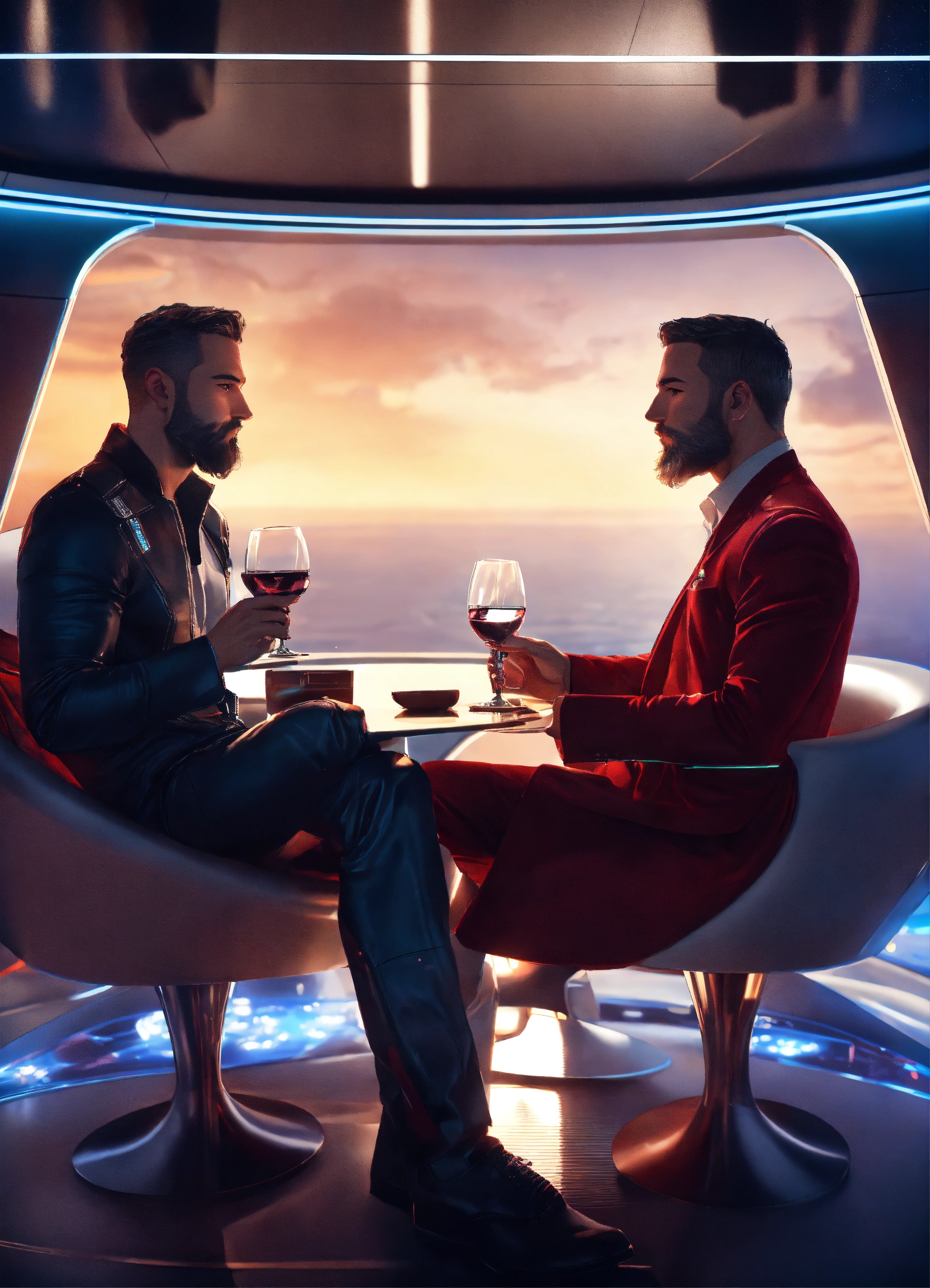 Lexica - 45 year old masculine man with trim beard, with a cool 30 year ...