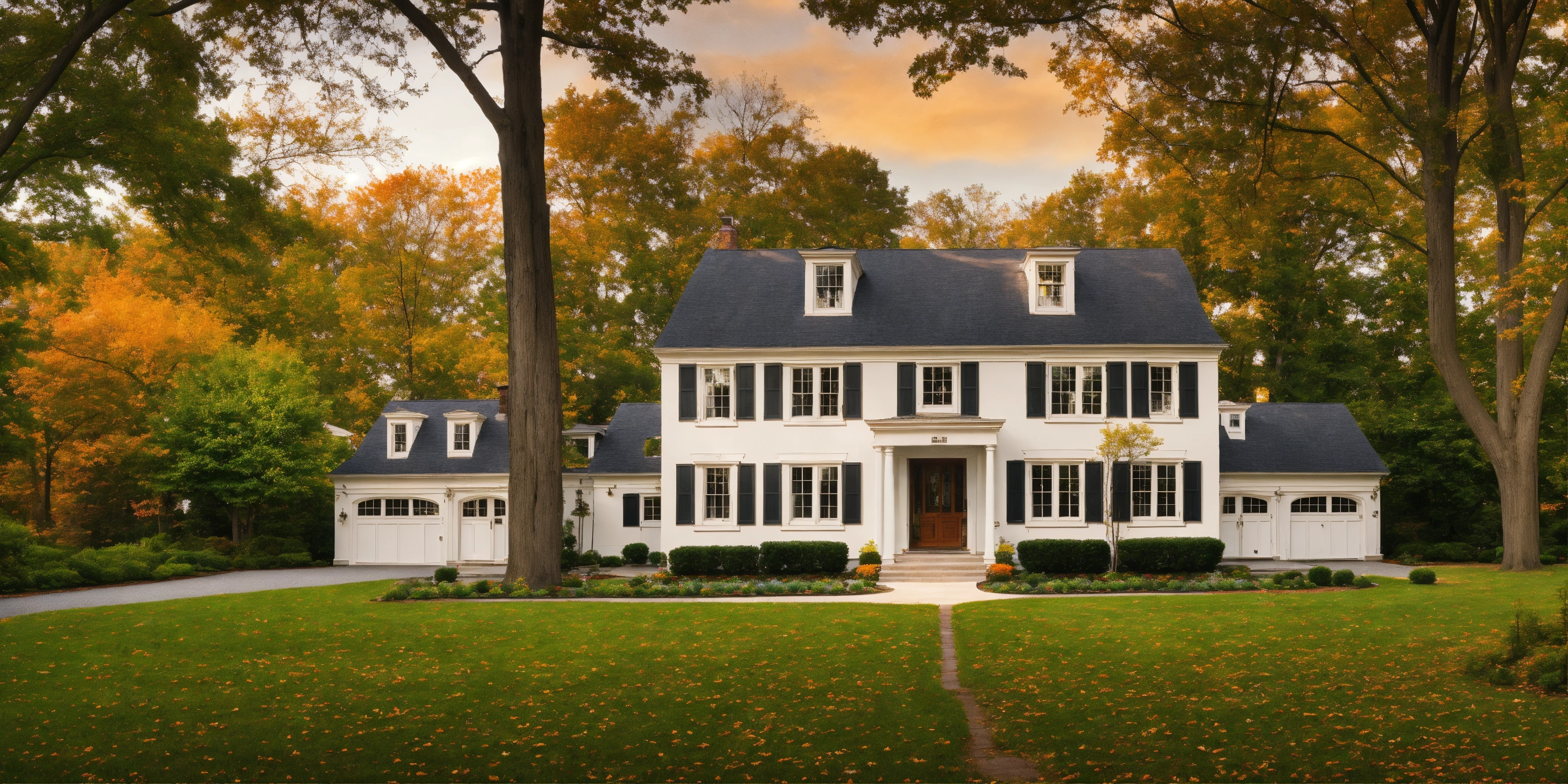 Lexica - Early 20th century center entry colonial mansion with dormers ...