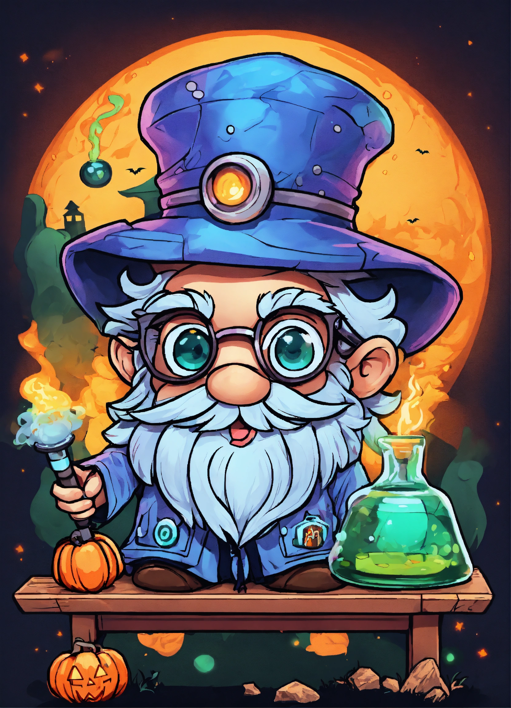 Lexica - Generate a cute The Mad wizard Scientist in Haloween ...