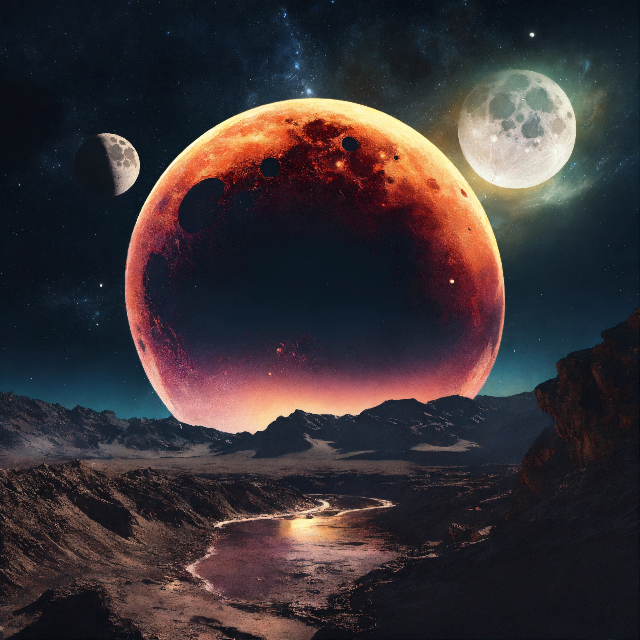 Lexica - Planet, the moon loop unreal abstract collage