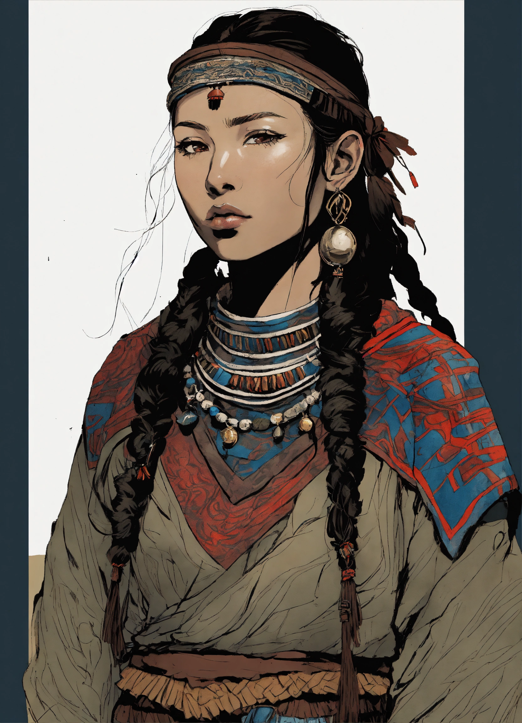 Lexica - Illustration of a young Sámi woman in the style of Bernie ...