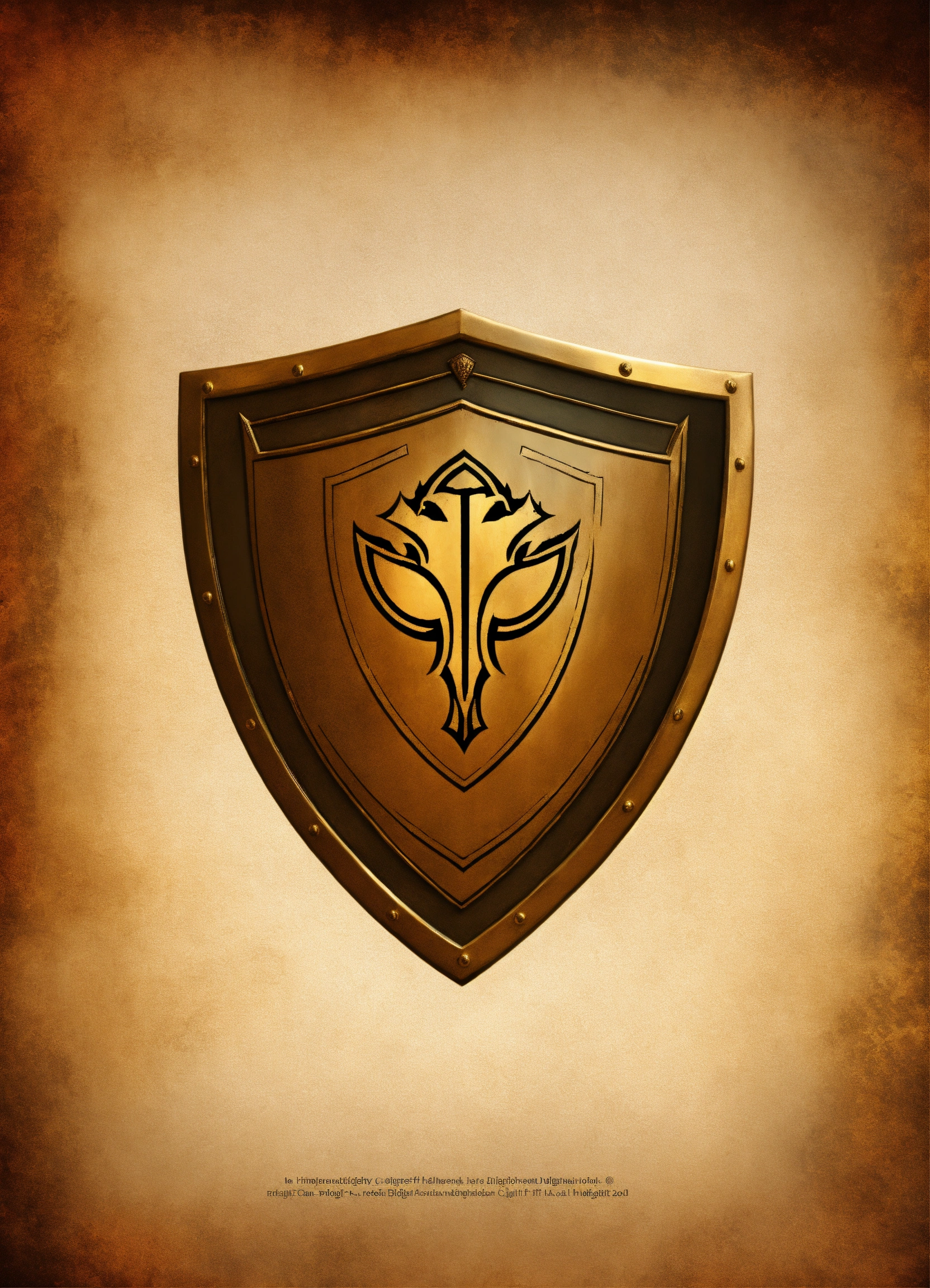 Lexica - A simple bronze round shield with heraldry that is fit for a ...