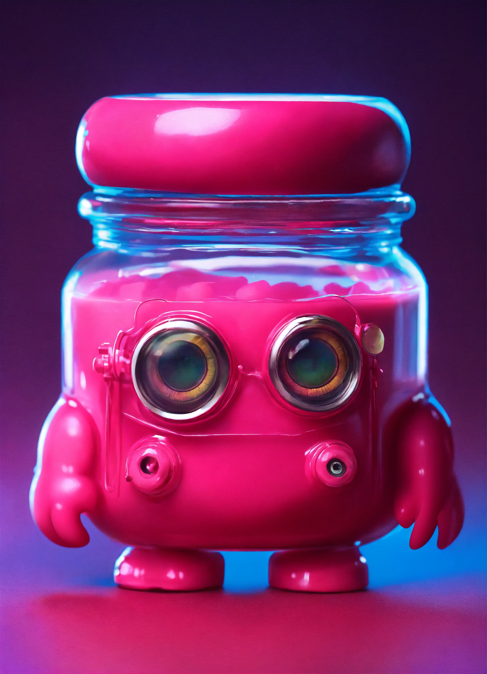 Lexica - A hot pink kawaii cyclops with only on eye. It has no body and ...