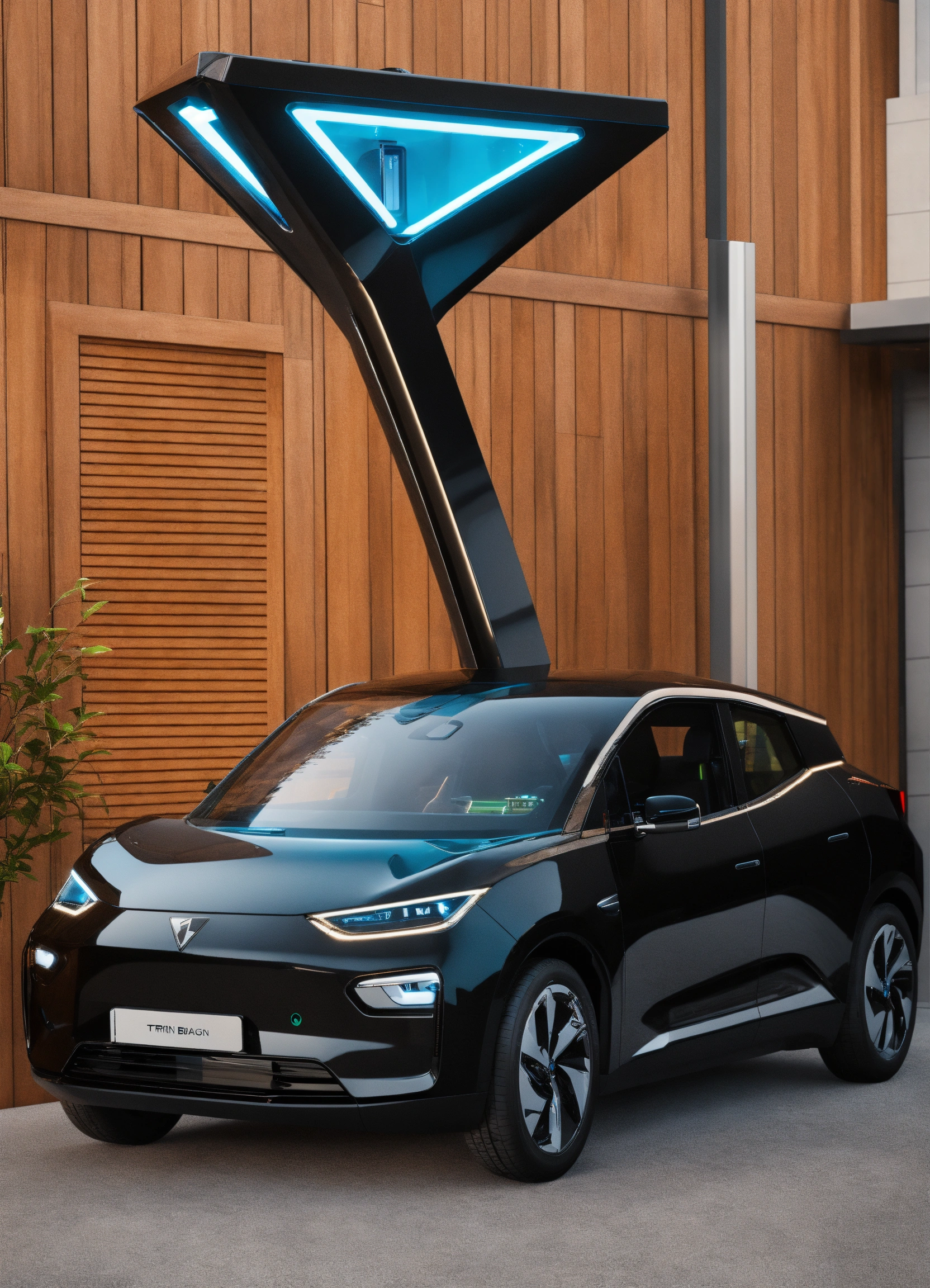 Lexica - Small black Wall mounted portable 11kW EV charger, hi gloss ...