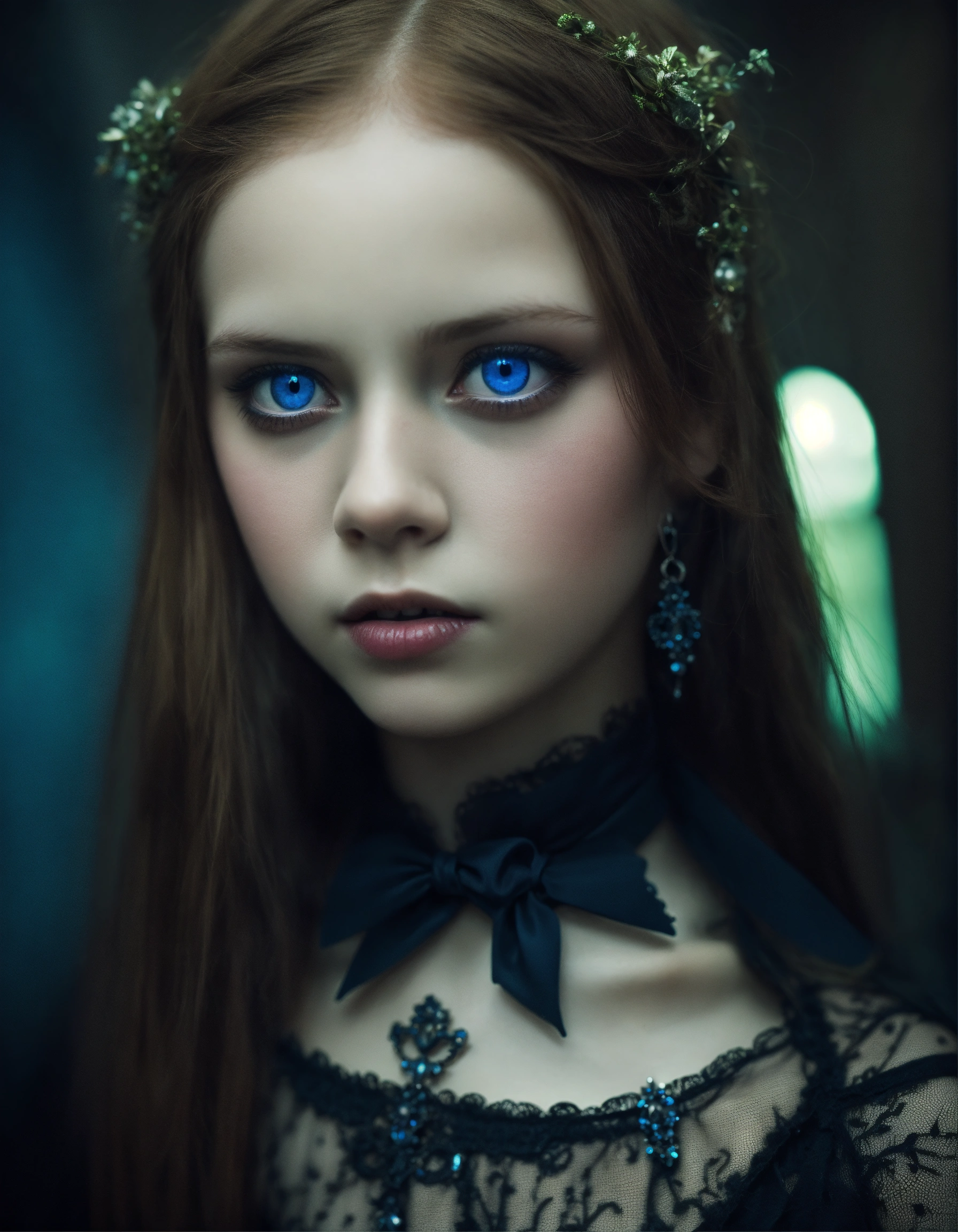 Lexica - Body portrait, sehr kindhafte twelve year old female goth ...