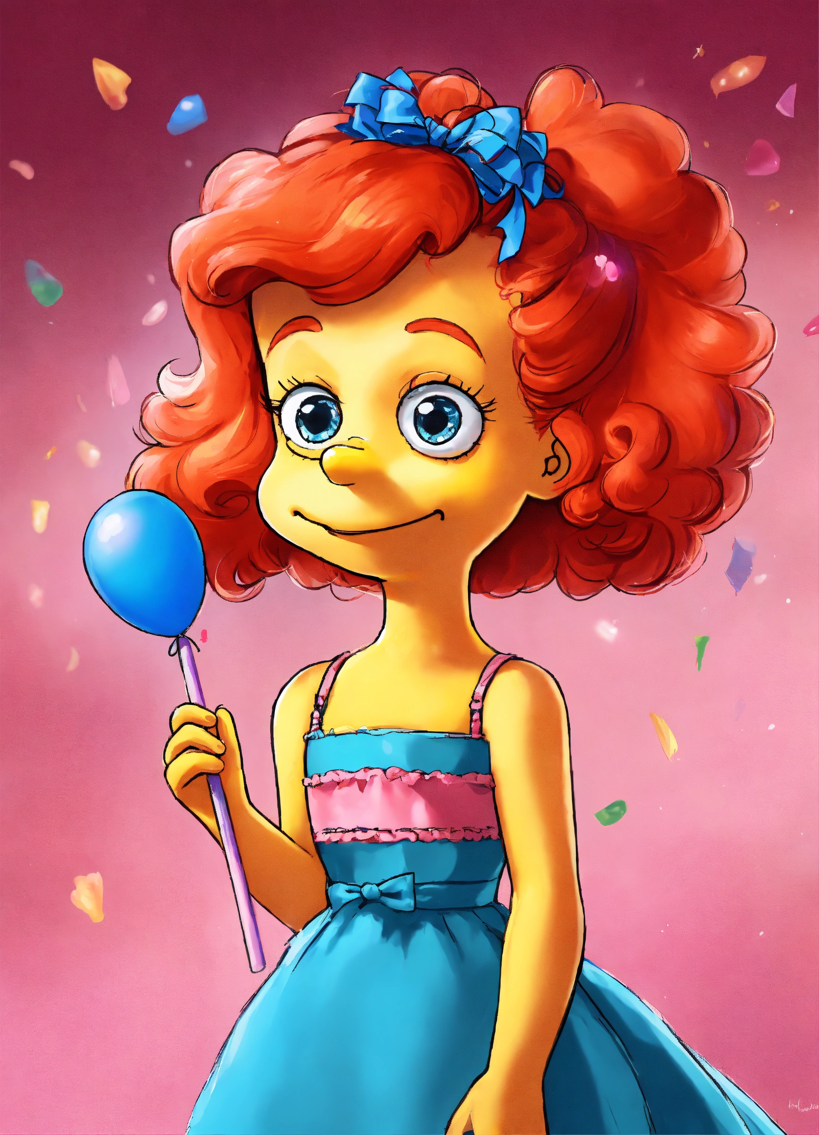 Lexica - 2d drawing, Simpsons character, 5 years old red head girl ...