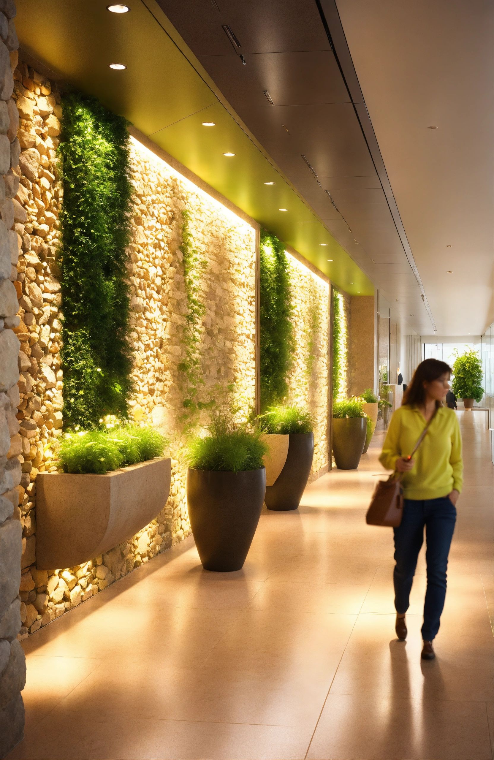 Lexica - Airport corridor, one side of the corridor full height glass ...