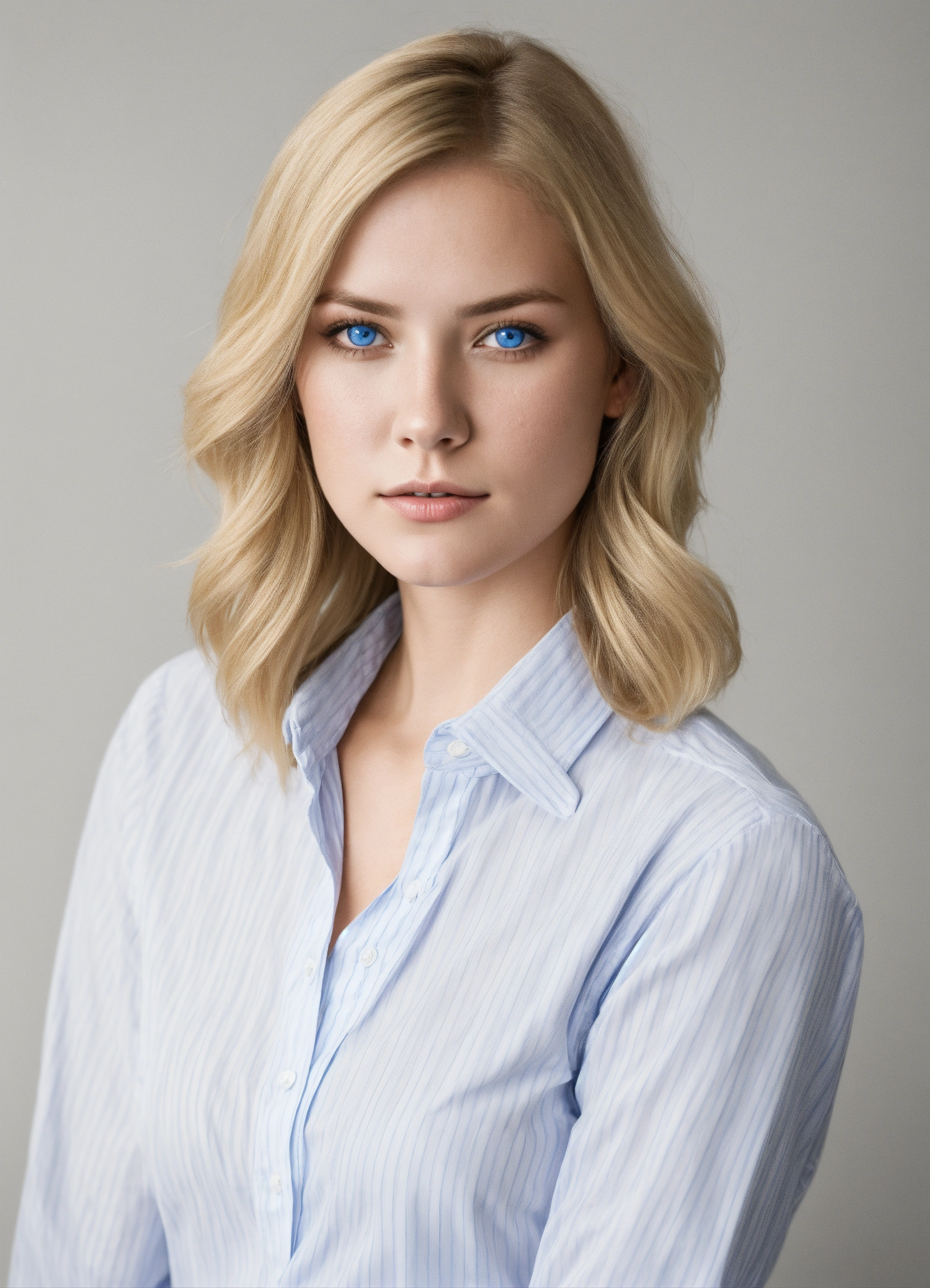 Lexica - Businesswoman, age 25, blue eyes, blond medium-length hair ...