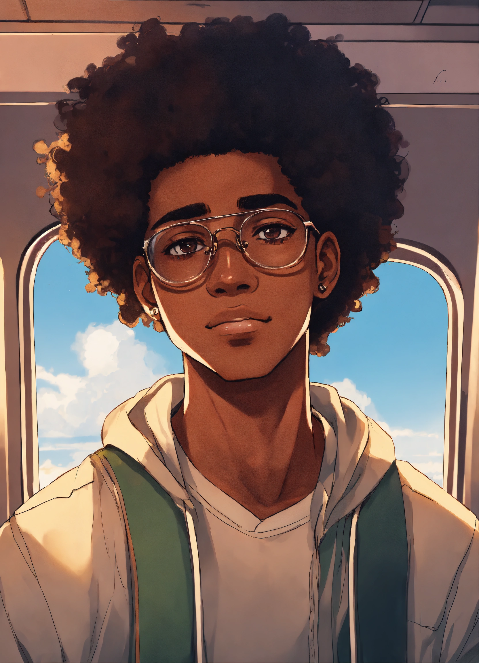 Lexica - Young Belizean male, 20s, rectangular glasses, baby face, slim ...