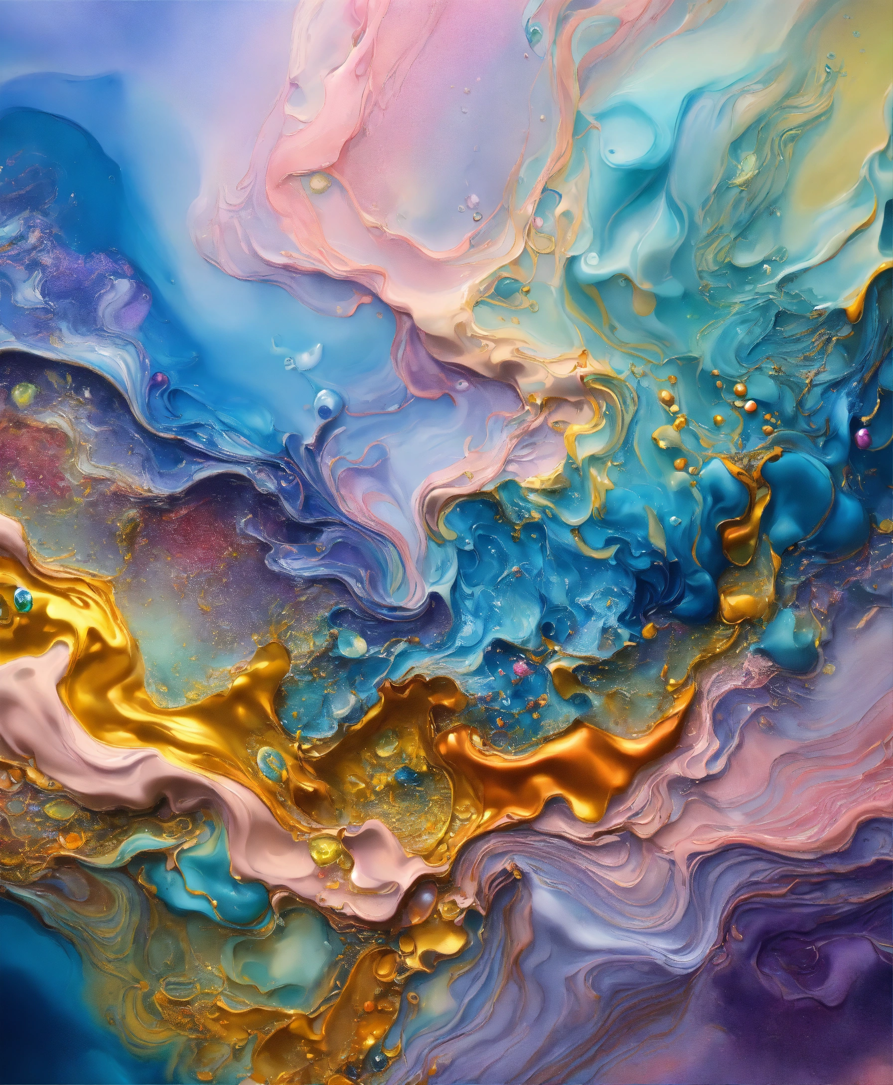 Lexica - Colorful abstract painting oil and water complex complicated ...