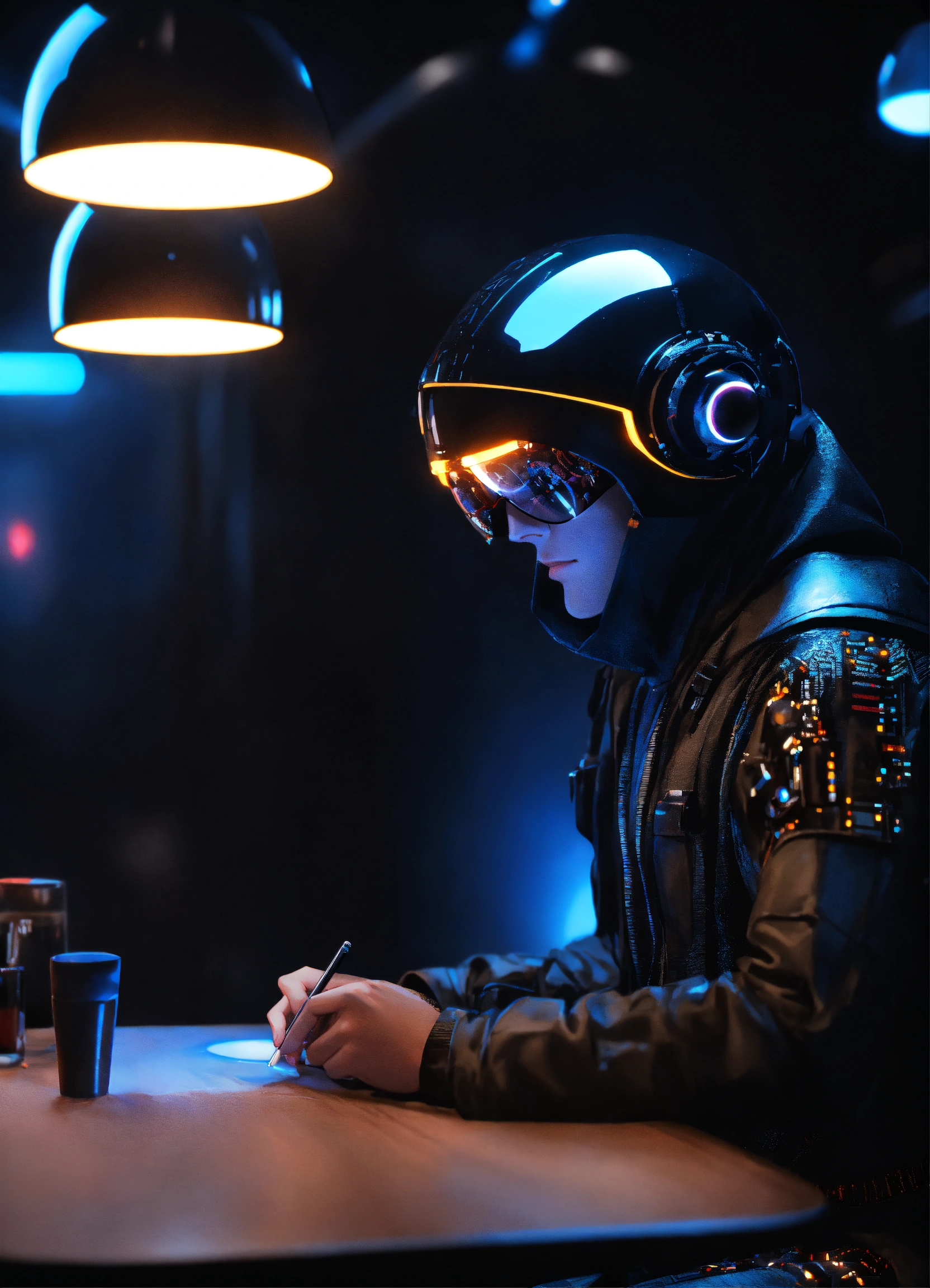 Lexica - Nerdy 25 year old male cyborg hacker wearing futuristic ...
