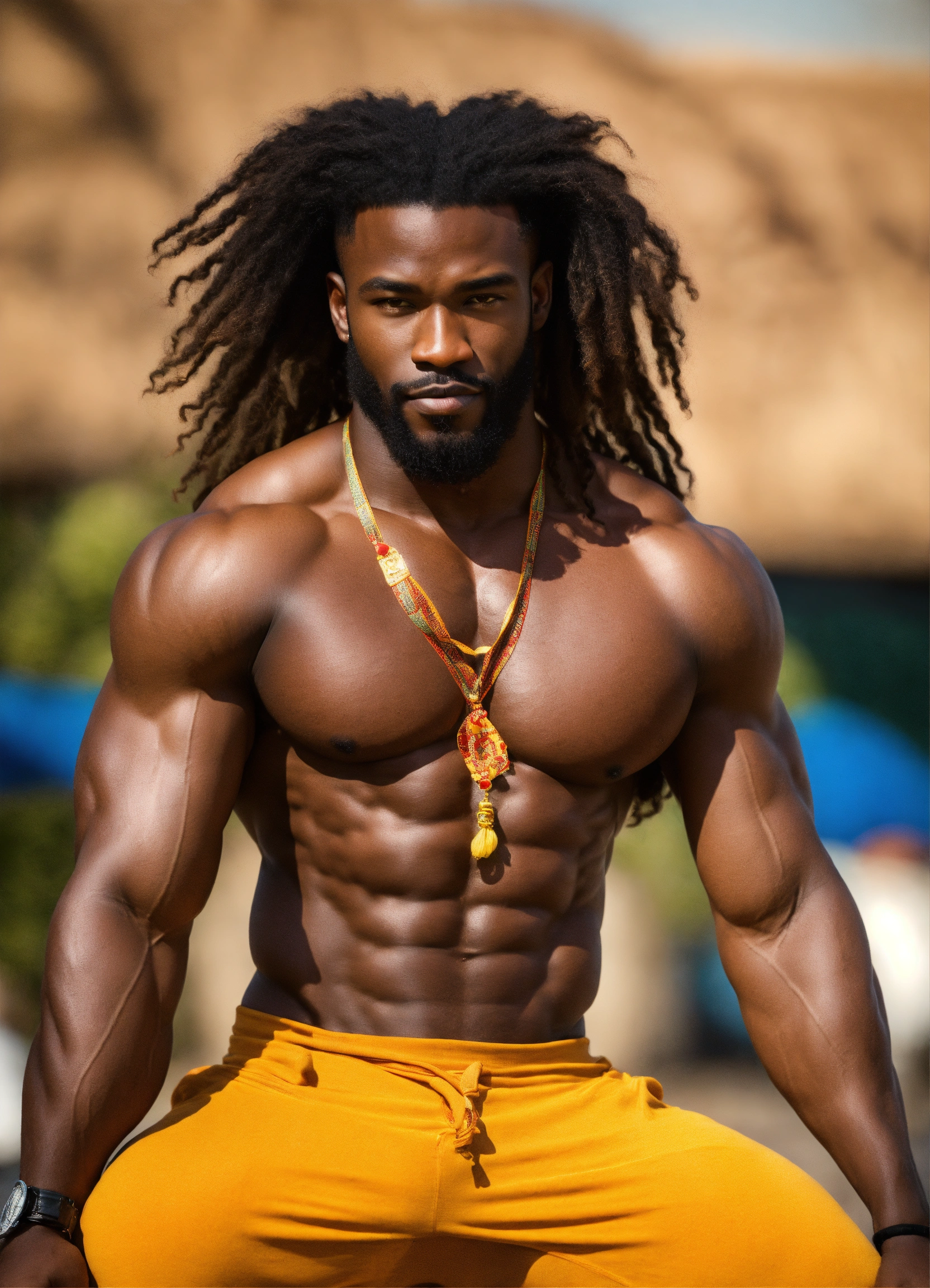 Lexica - African men, long hair, well-developed body muscles ...