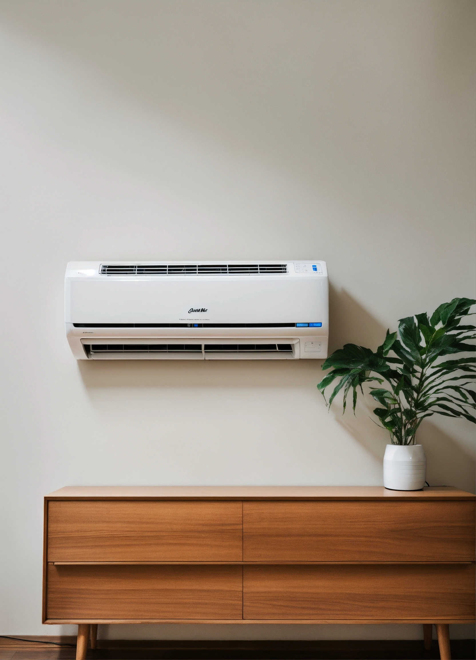 Lexica - Photo of an expensive air small conditioner on a white wall in ...