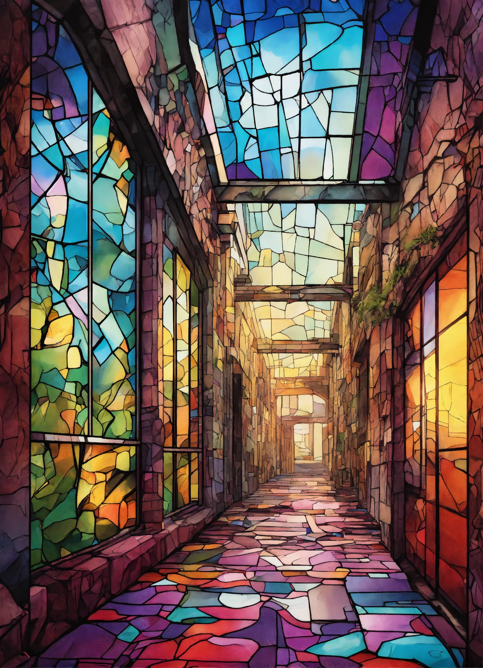 Lexica - Stained glass, abstract graffiti tag brush comic art. Comic ...