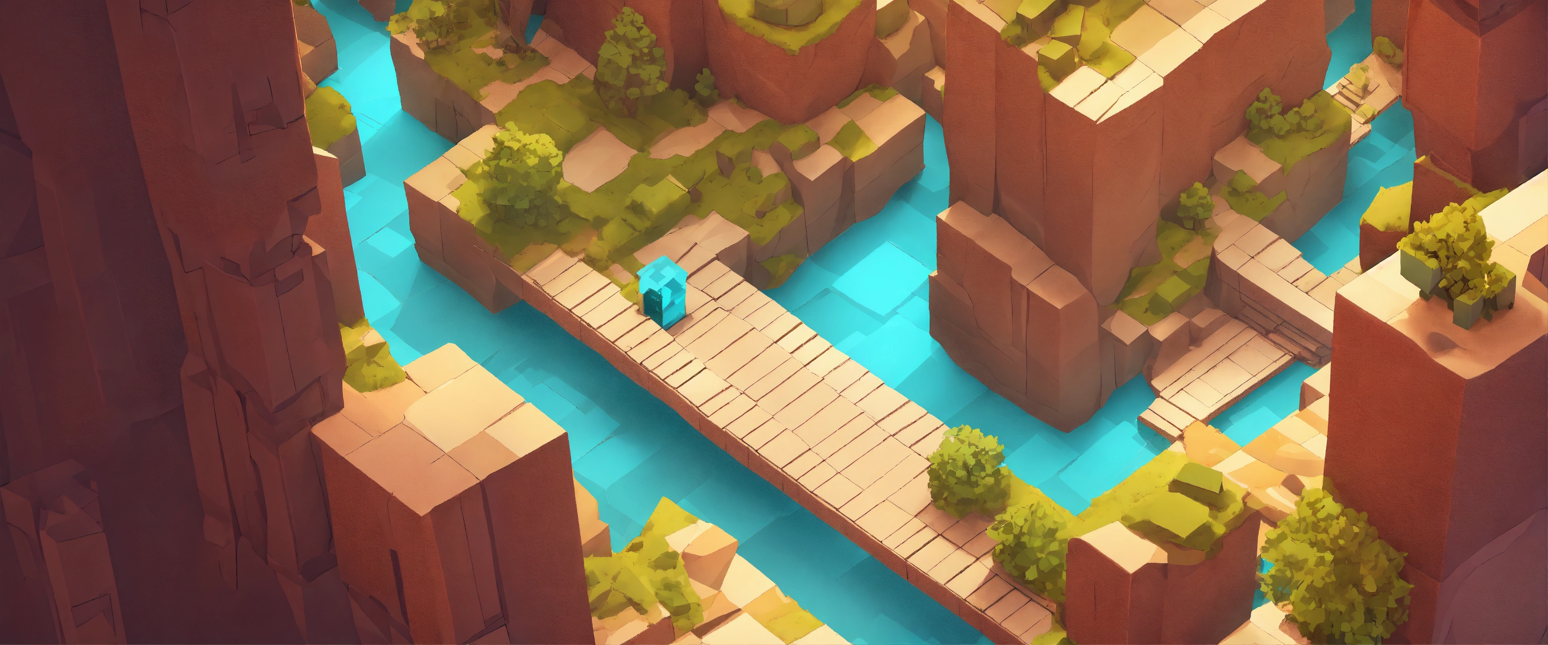 Lexica - A top-down view, 3d low poly puzzle , inspired by monument ...