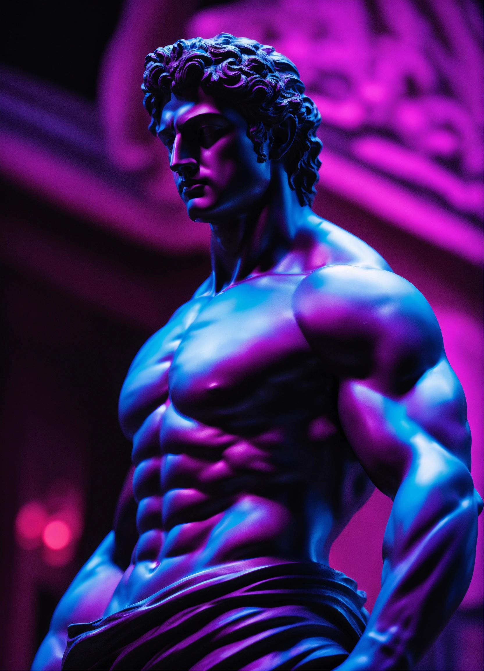 Lexica - A Statue from a muscular Greek god Statue with a wavey middel ...