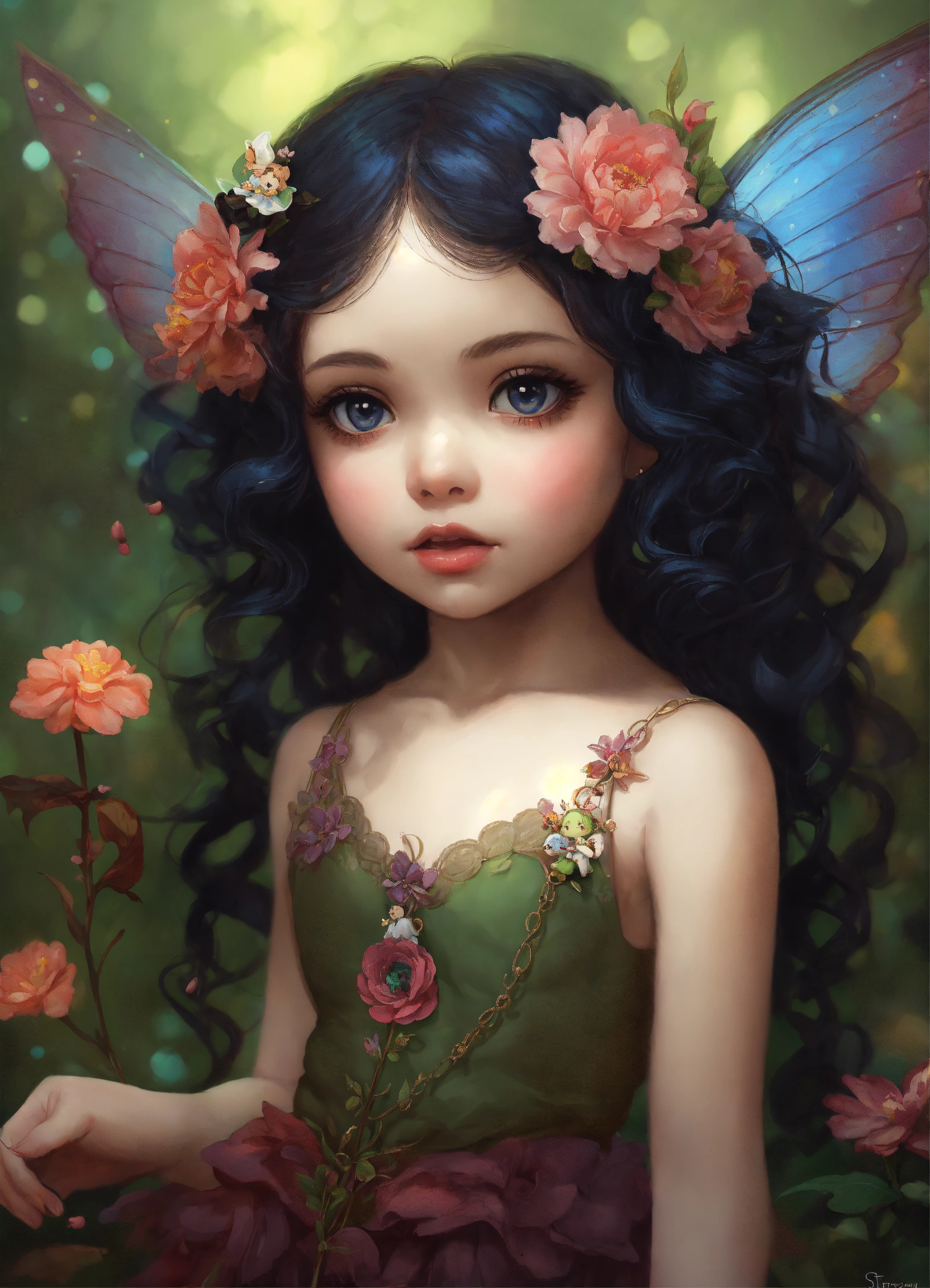 Lexica - Portrait of a very cute fairy gothic chibi girl kewpie fairy ...