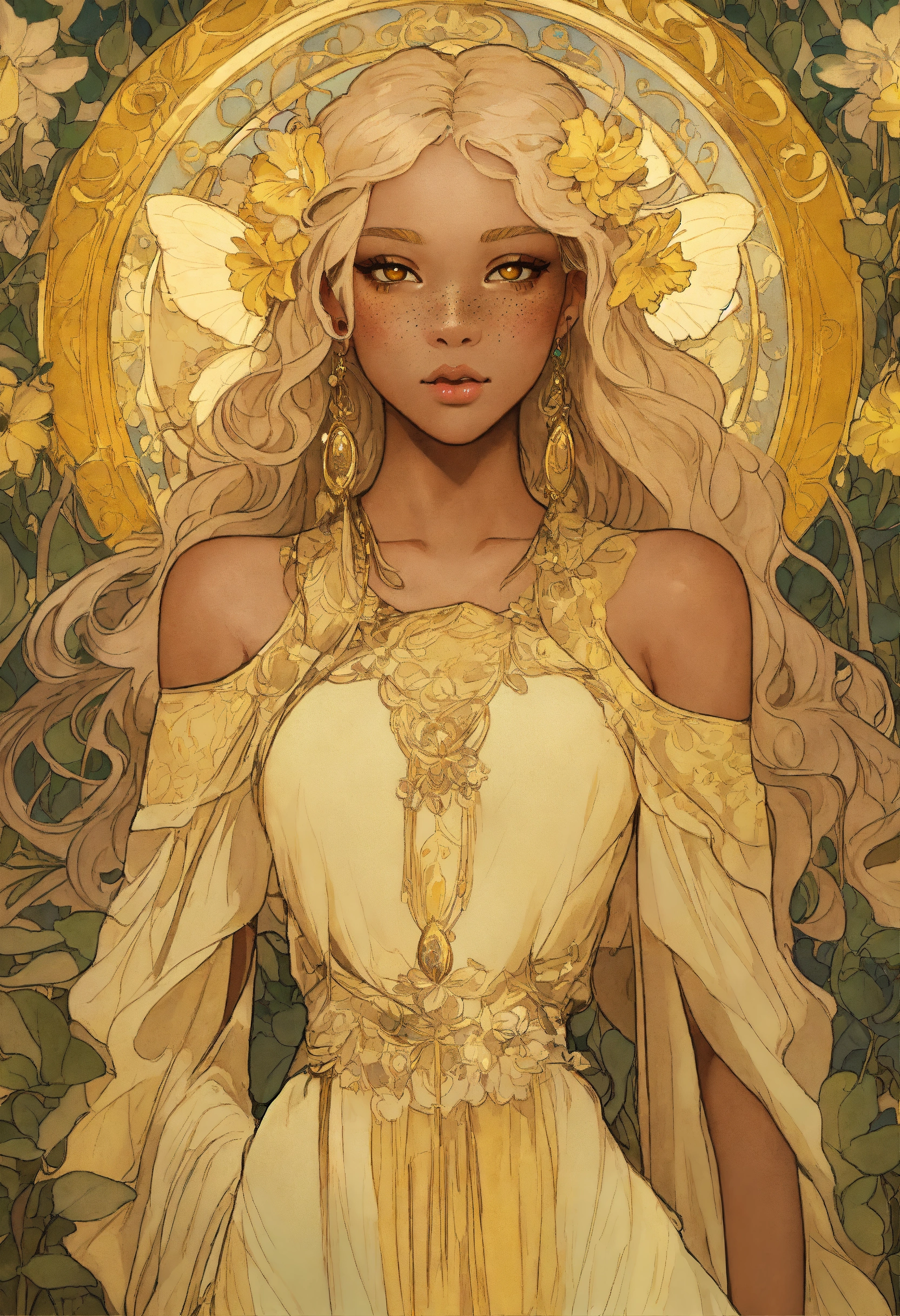 Lexica - Portrait of a young fairy elf biracial princess with tan ...
