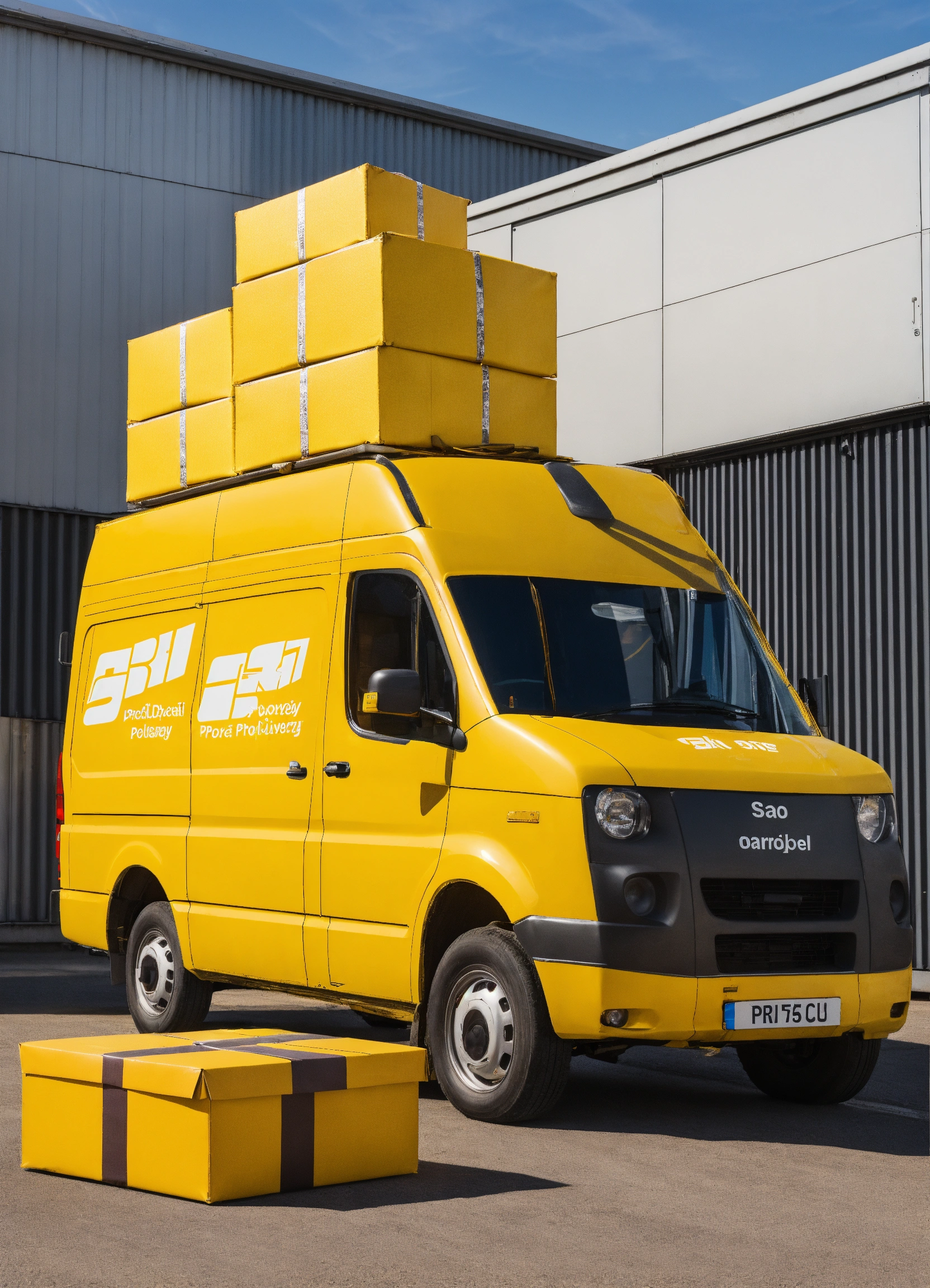 Lexica - Parcel delivery vehicle with just yellow parcels