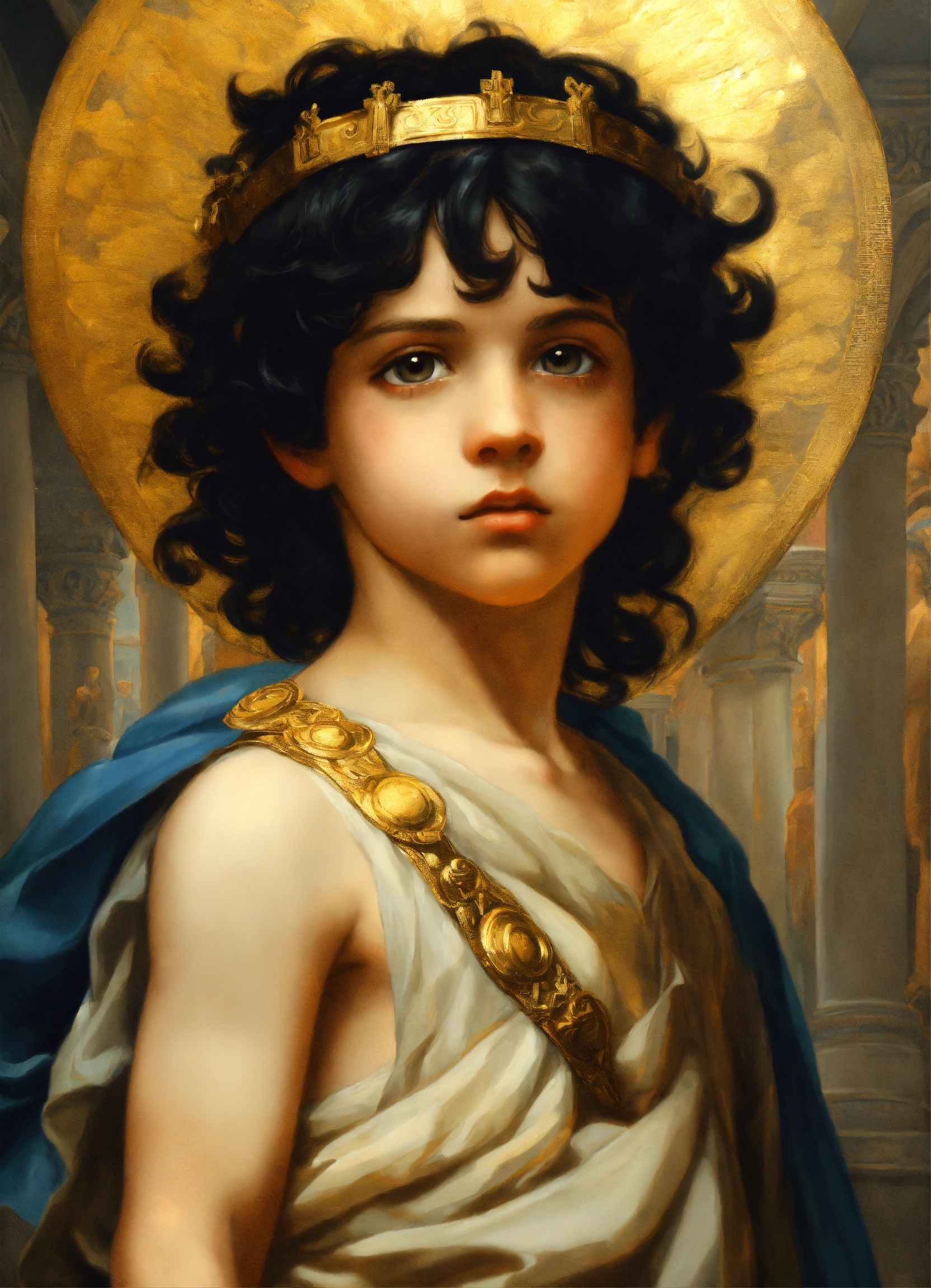 Lexica - Child black haired pale boy as a god of Greece . Renaissance ...