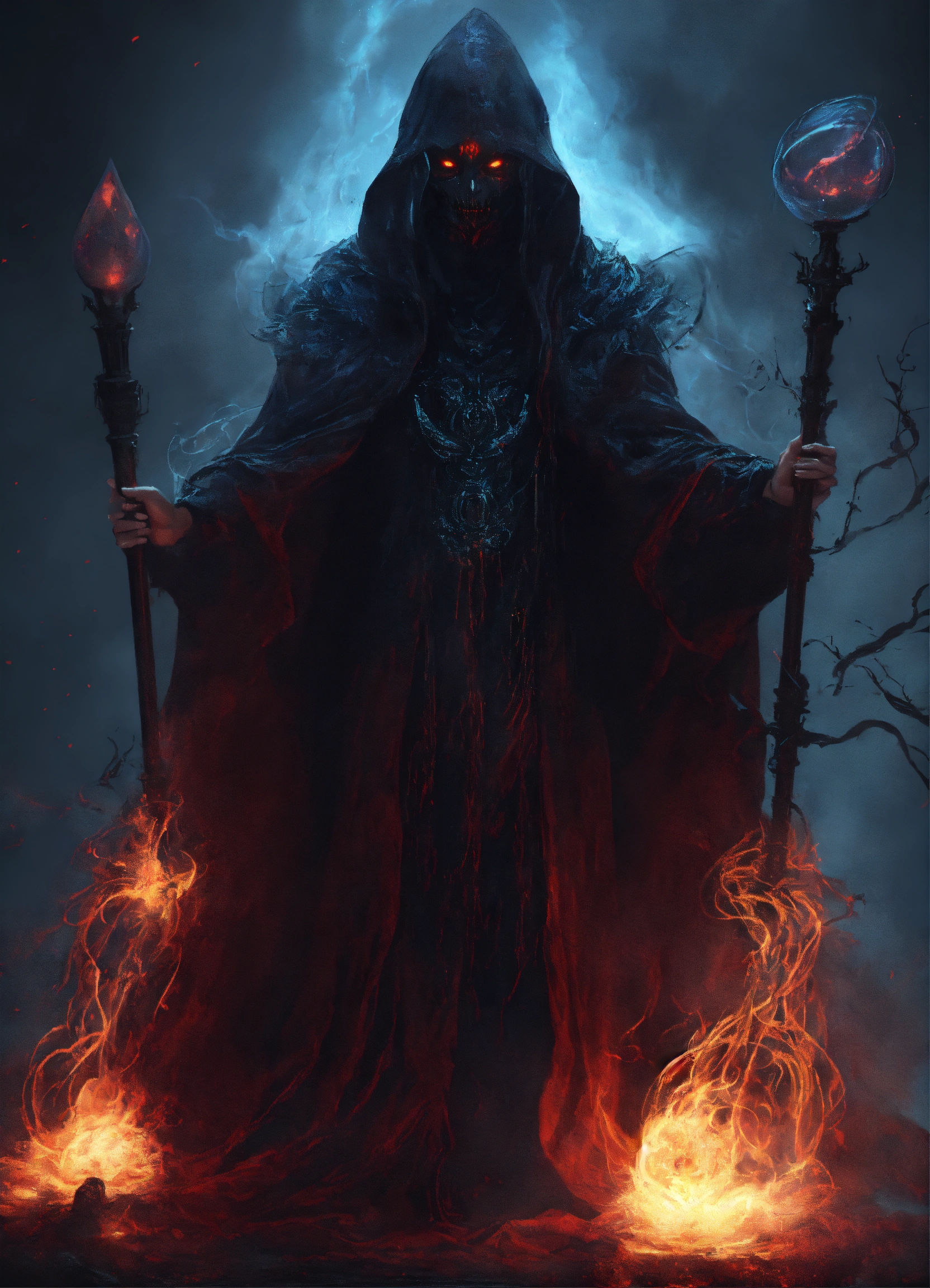 Lexica - A demon sorcerer channeling dark energy. Evil vibes. Creepy ...