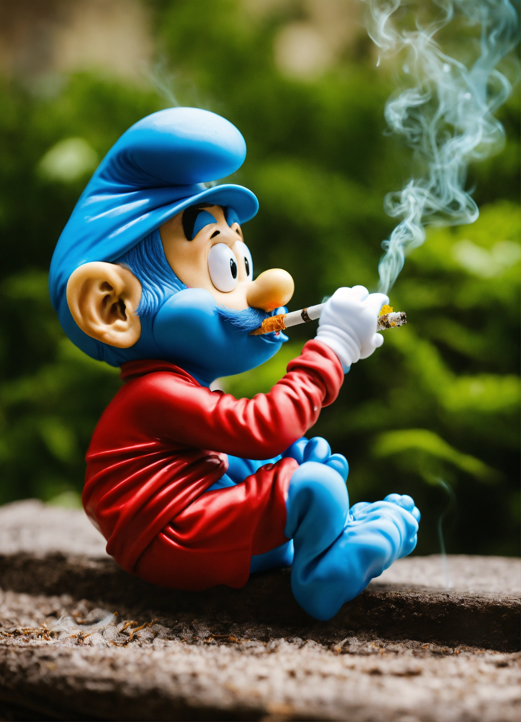 Lexica - Papa Smurf smoking a bong