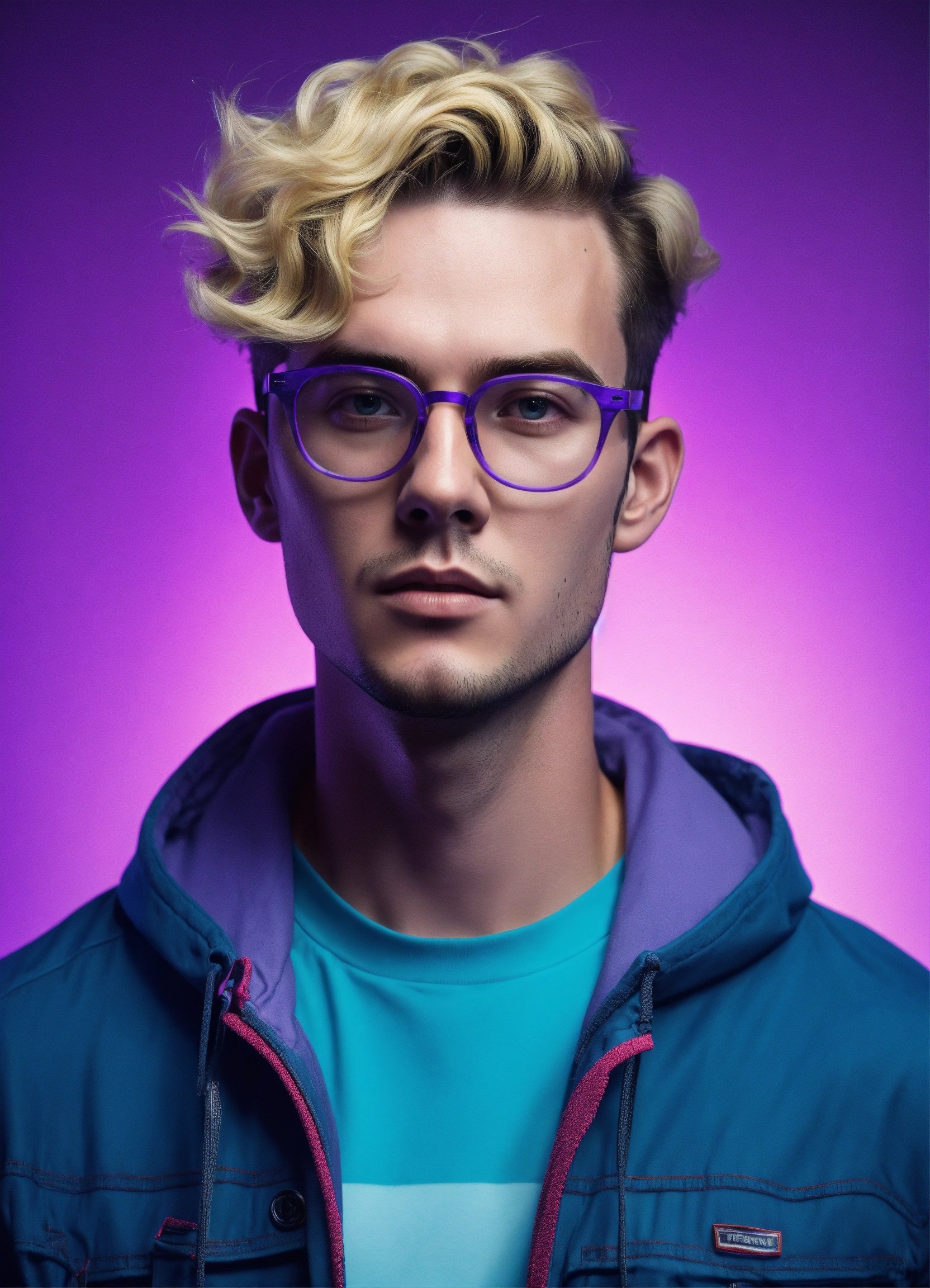 Lexica - A male gaming streamer, blonde hair, clean shaved, short wavy ...