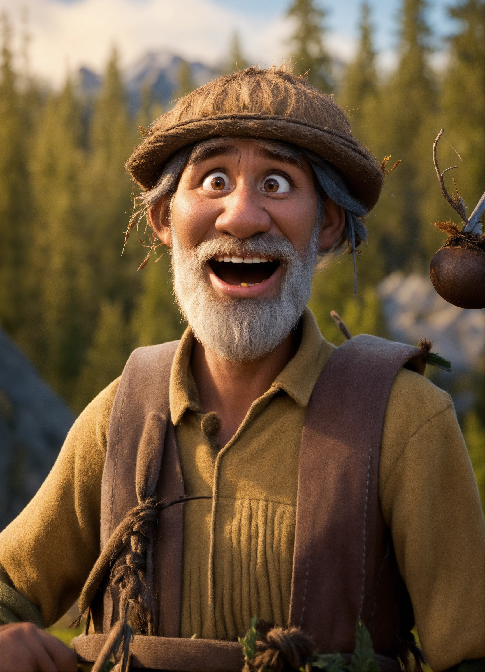 Lexica - A pixar animated photo of a hunter gatherer from early Norway ...
