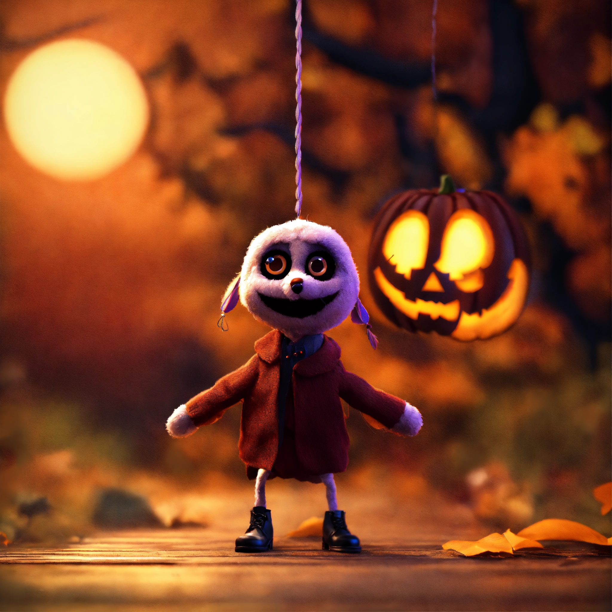 Lexica - Cute puppet on a string, halloween, unreal engine render, 8k