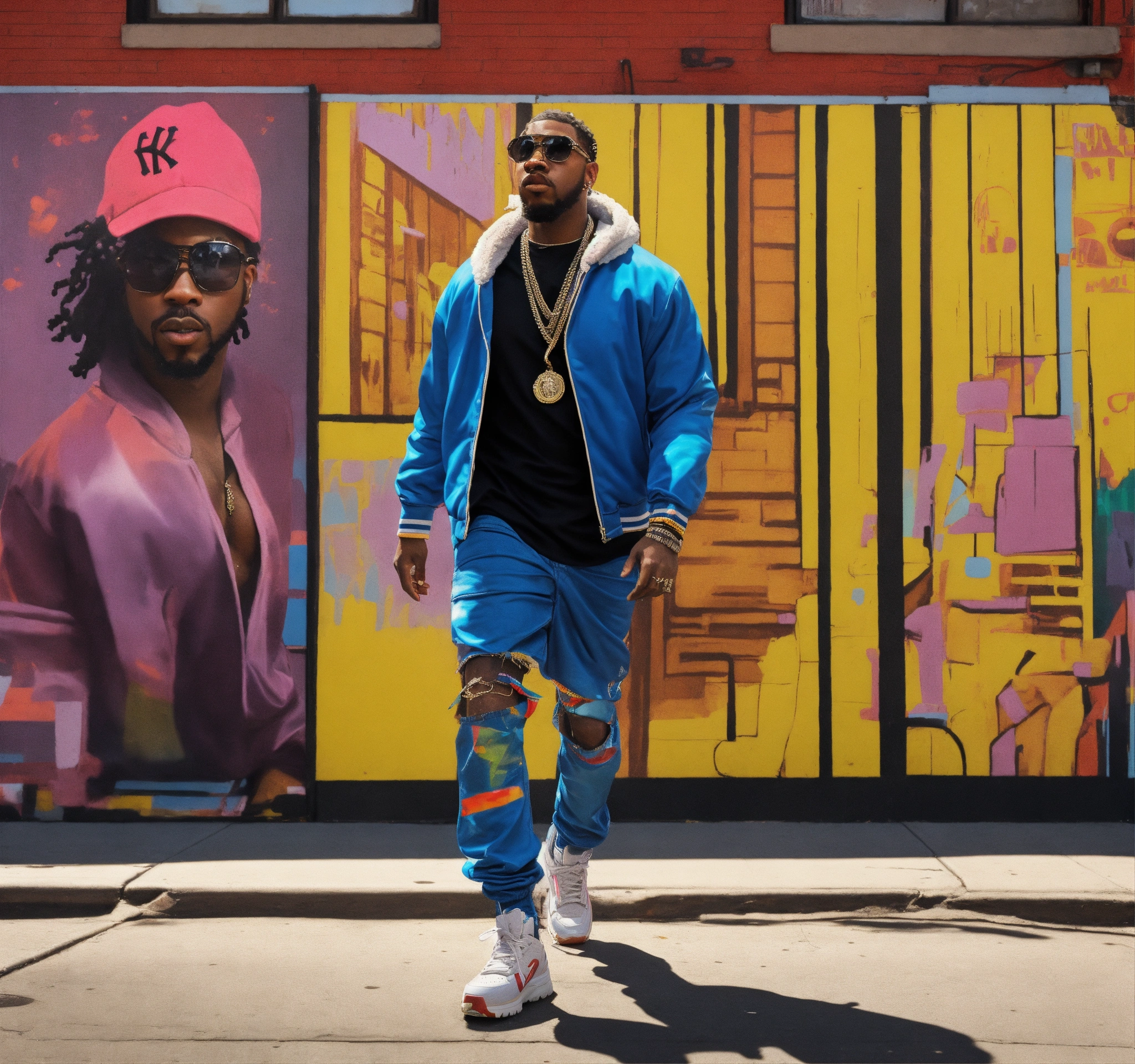 Lexica - Pop art, hyperrealist full body portrait of black rapper ...