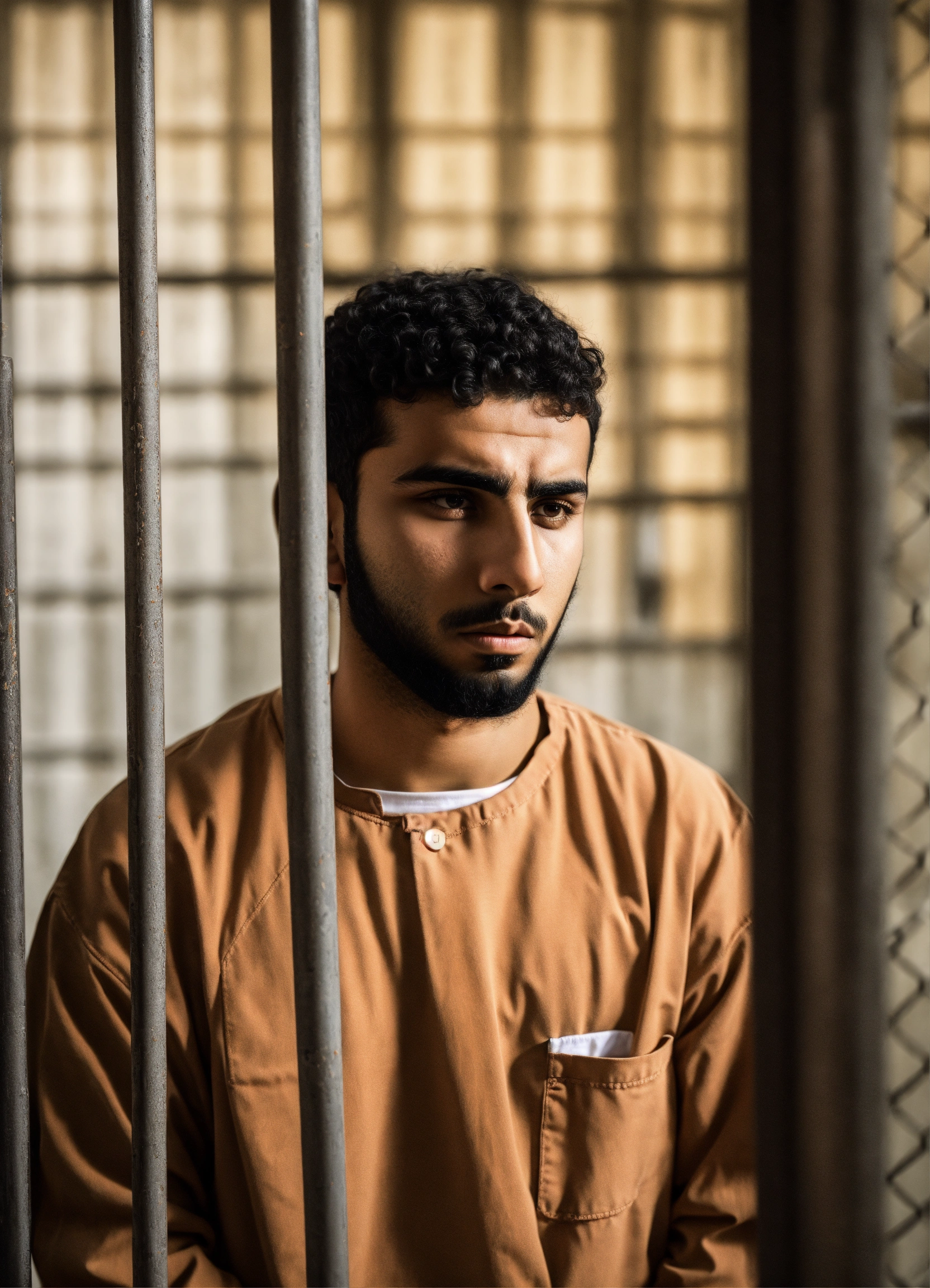Lexica - Sad young arabic man in prison