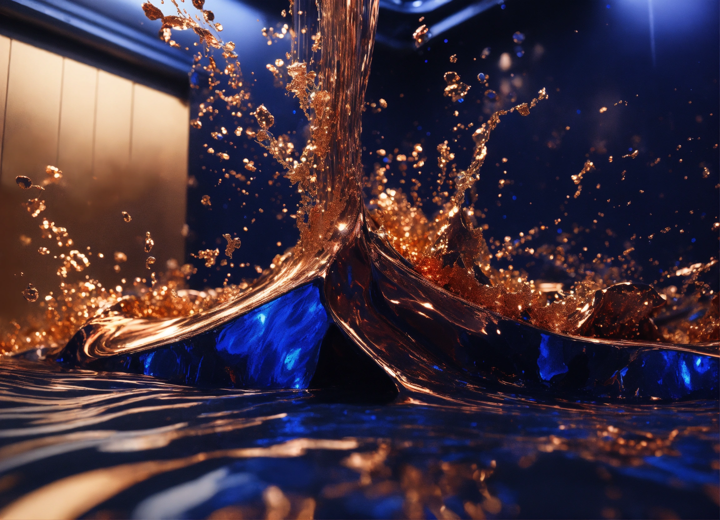 Lexica - Luxury water fusion of dark blue installations expressionism ...