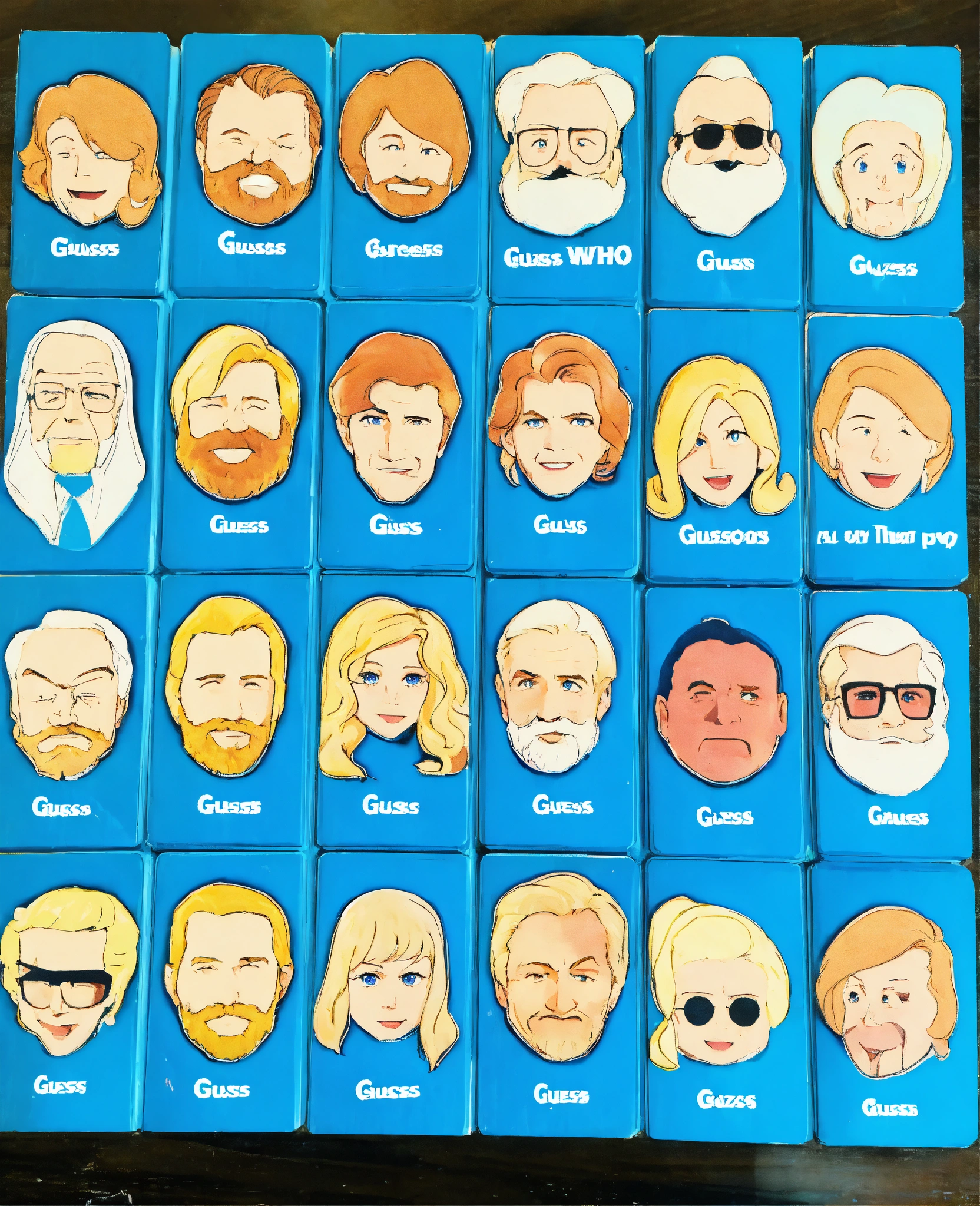 Lexica - Movie poster. close up of Hasbro Guess Who board game ...