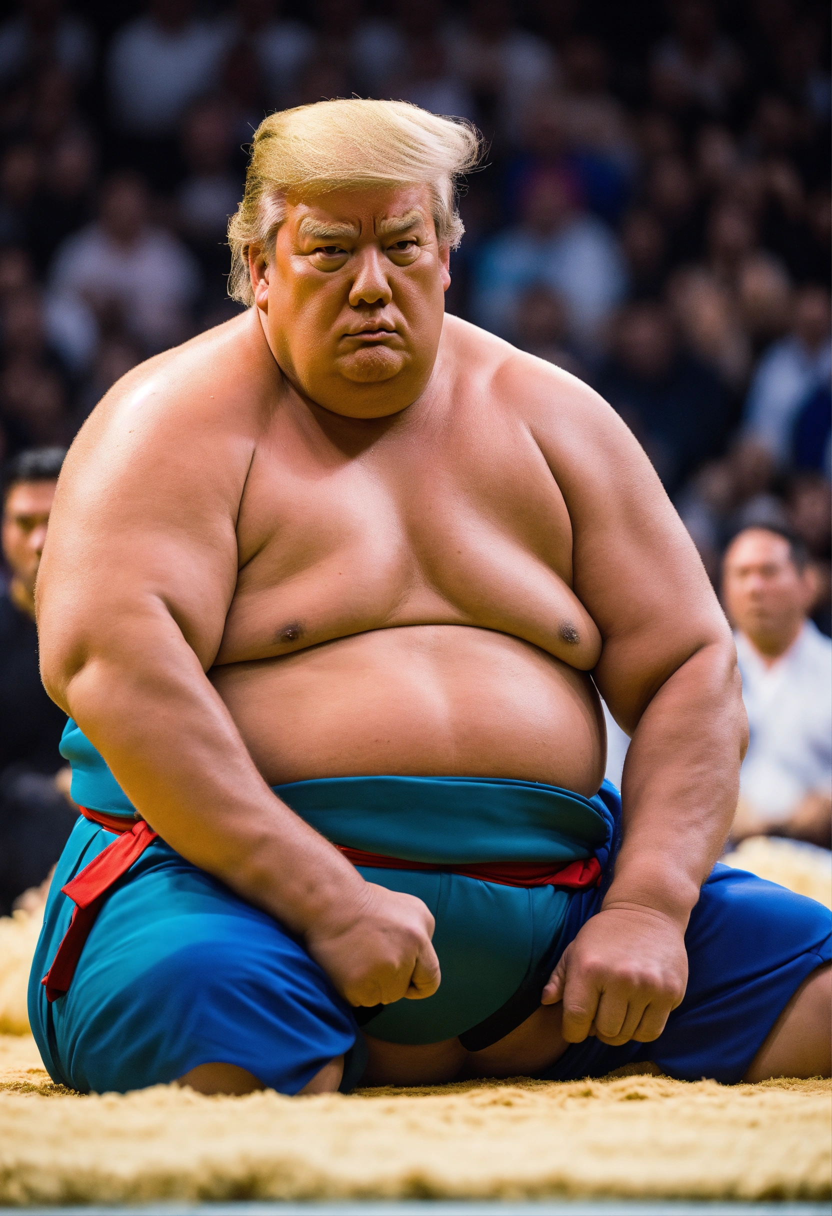 Lexica - Sumo wrestler Donald Trump in the arena, sports action shot ...
