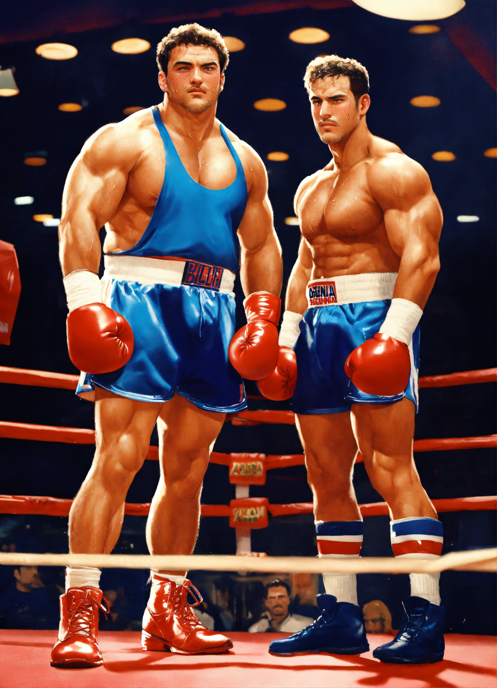 Lexica - Two Bill Goldbergs sweaty heavyweight alpha men with broad and ...