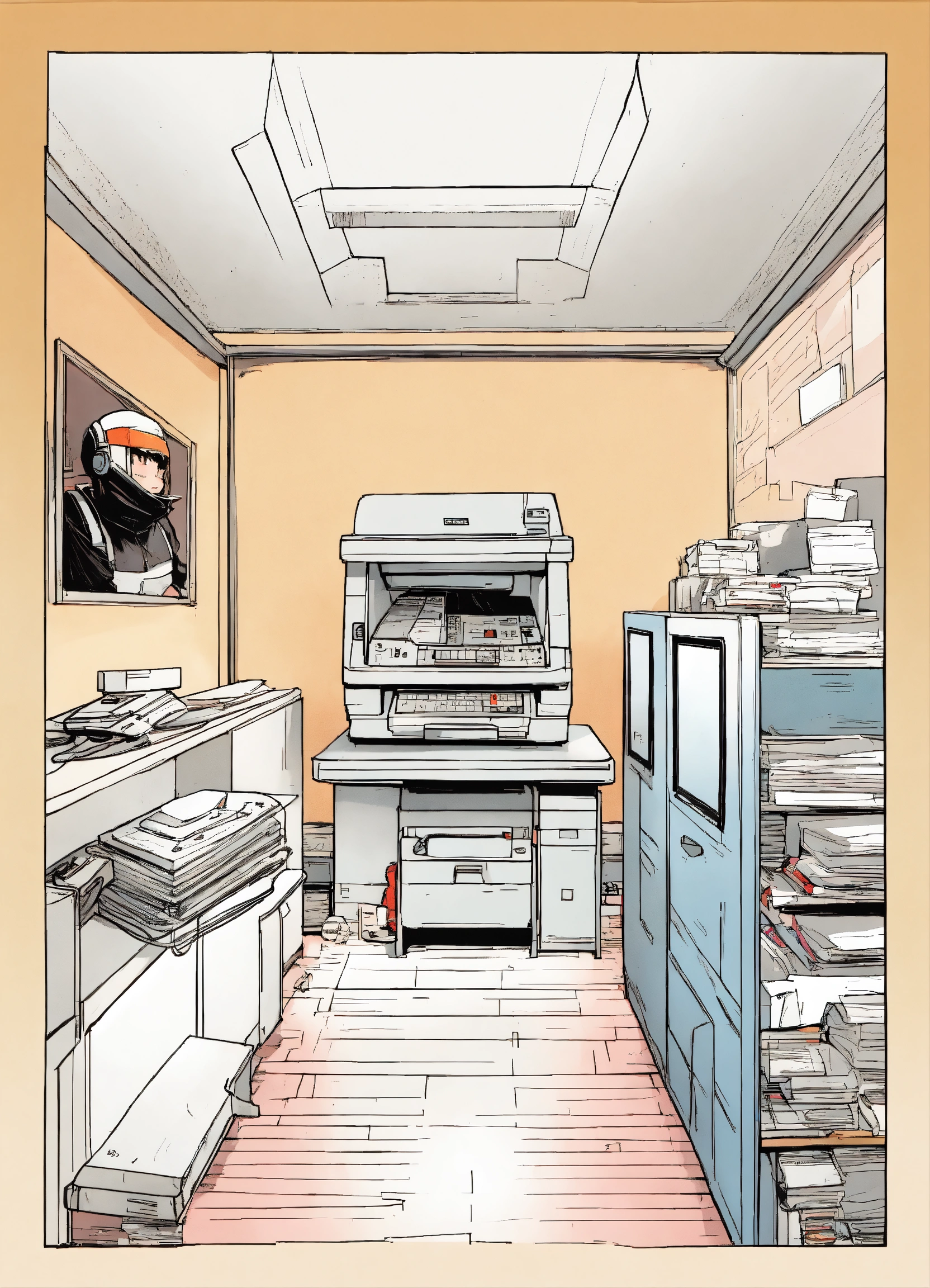 Lexica - A logo, a child who makes faxes, future comic art