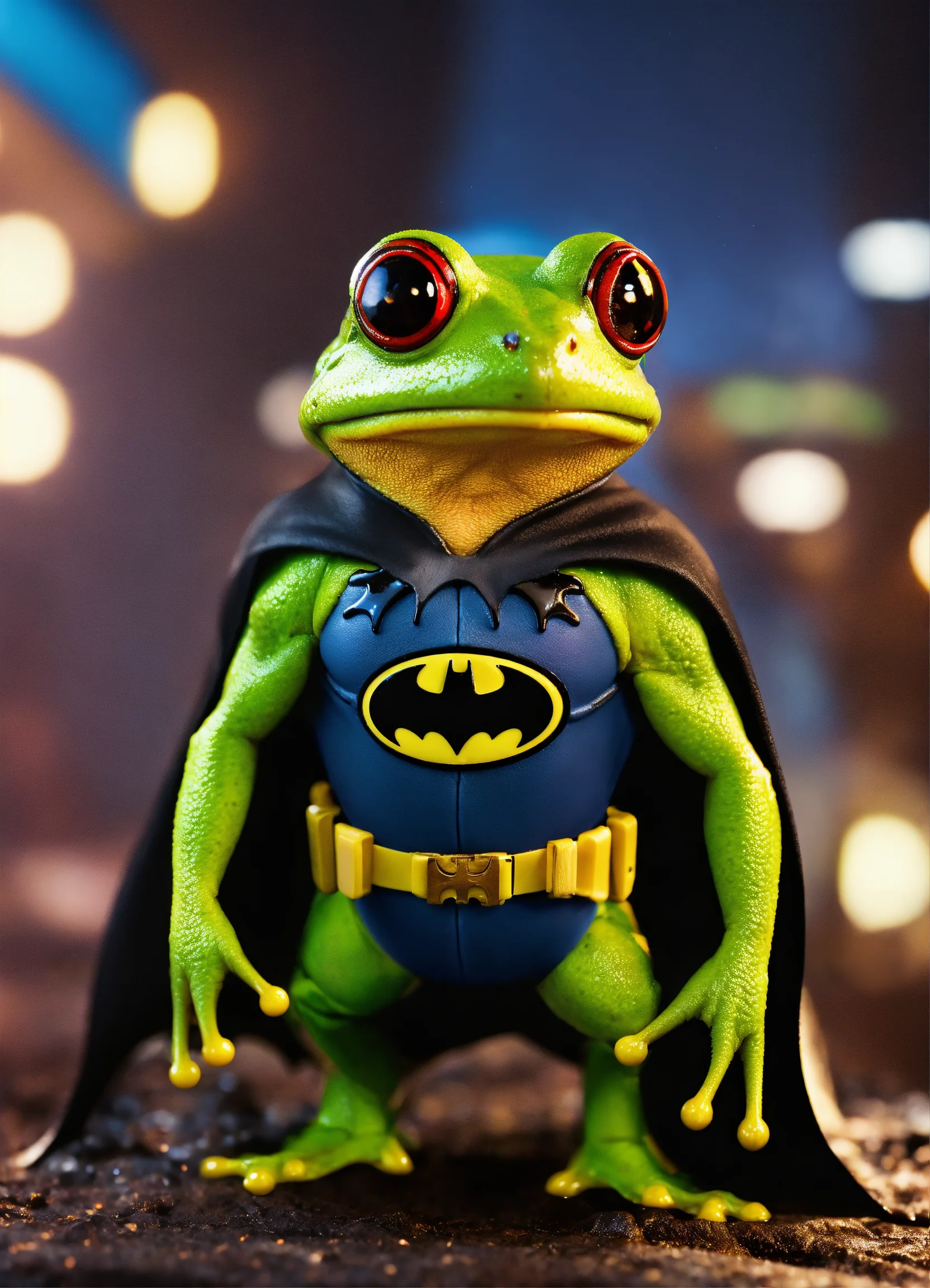 Lexica - Coqui frog in batman uniform, 8k