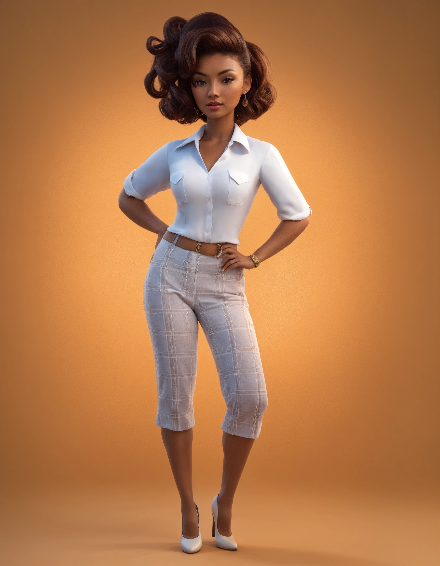 Lexica - TONI,, brown skin ,,,gorgeous 40s woman, white background ...