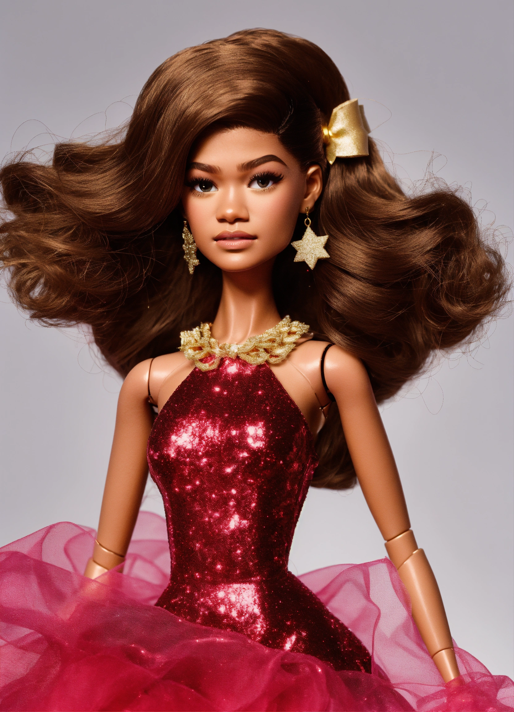 Lexica - Small cartoon image of Zendaya as a barbie doll wearing a ...