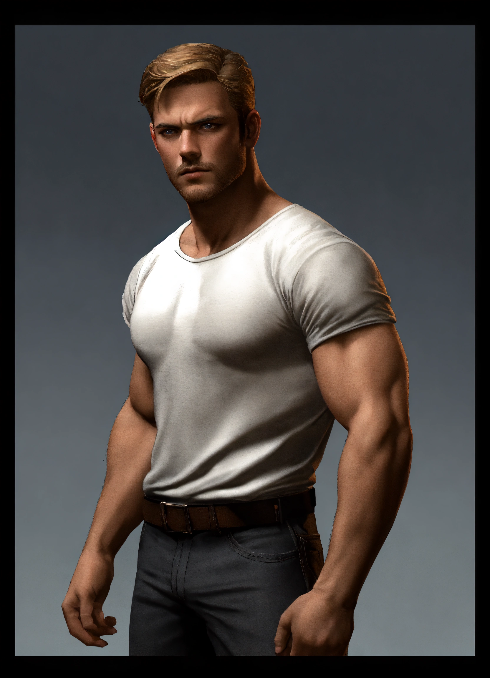 Lexica - Realistic man, full body, serious, solid black background ...