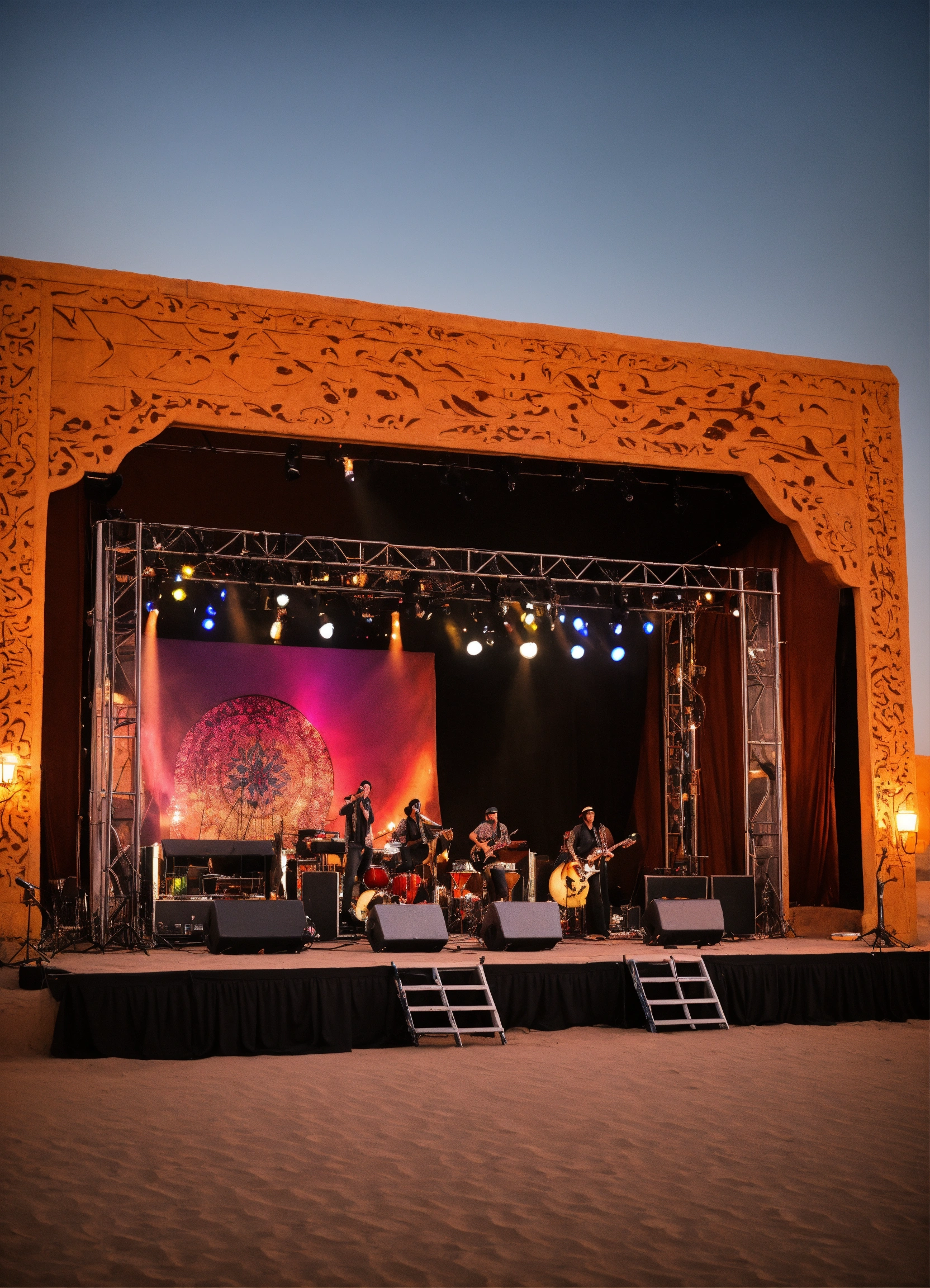 Lexica - Desert Arabian themed outdoor concert stage with large screen ...