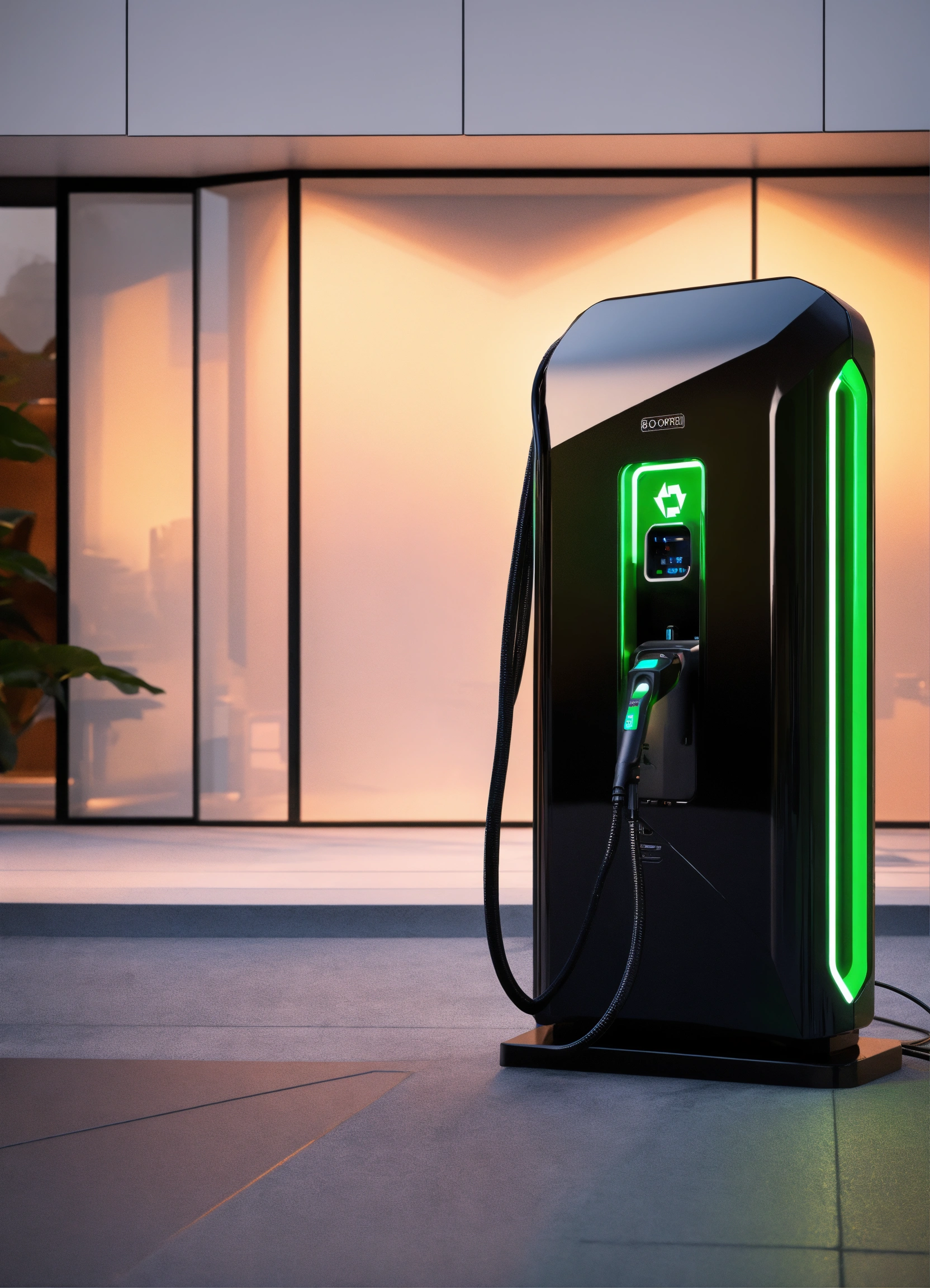 Lexica - Cool black Wall mounted portable 11kW EV charger, hi gloss ...