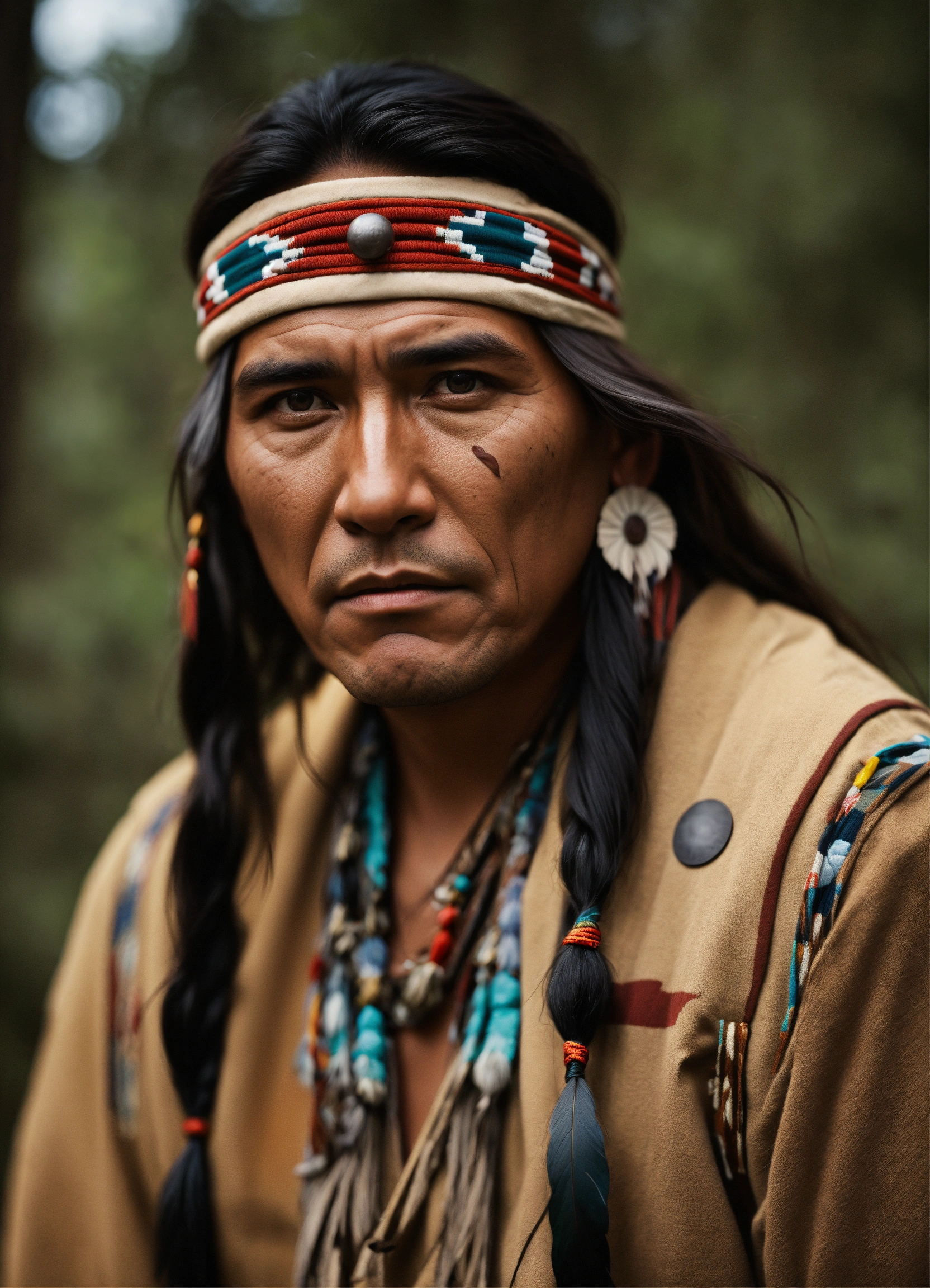 Lexica - Native american National Park man scare expressive no shadow ...
