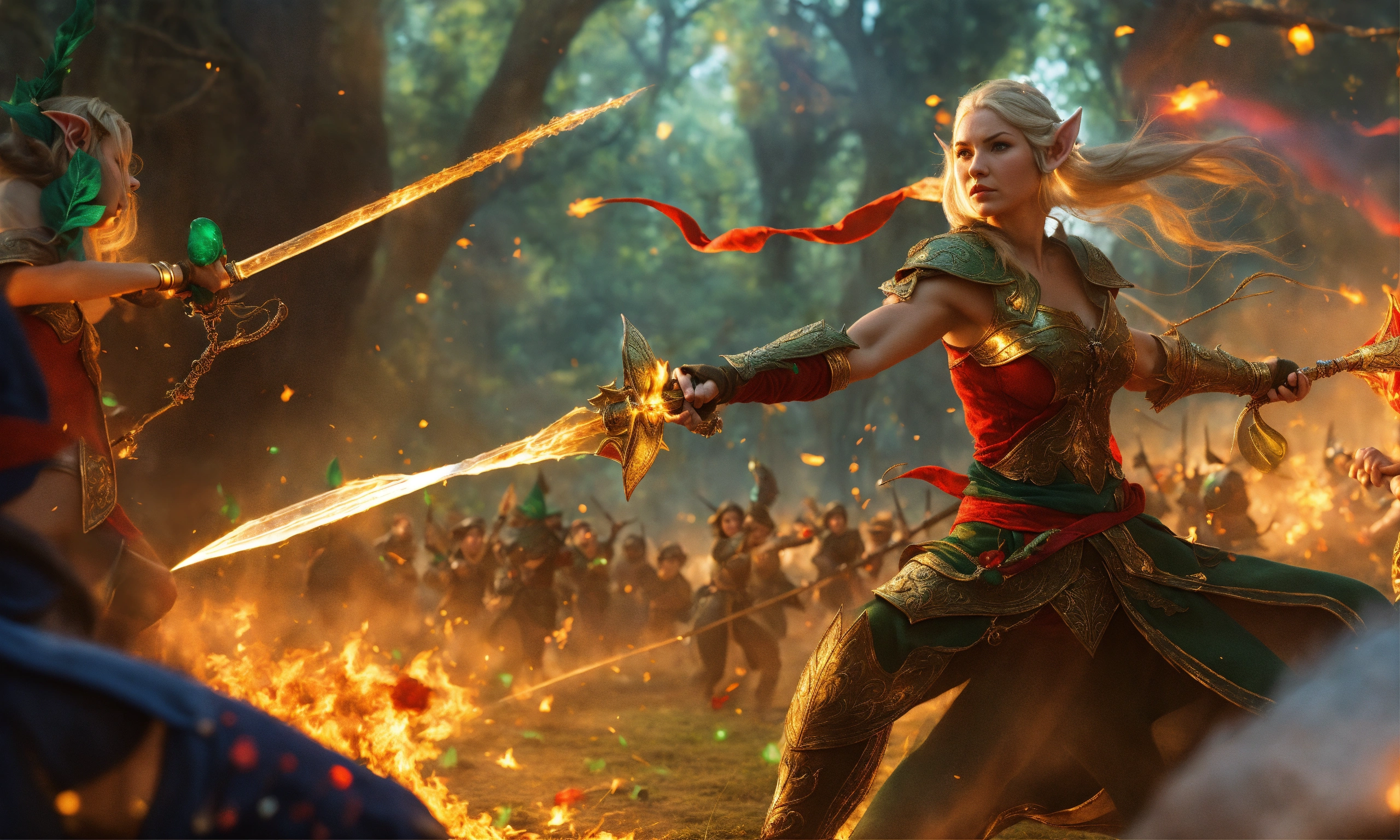 Lexica - Bad and good women elves fighting