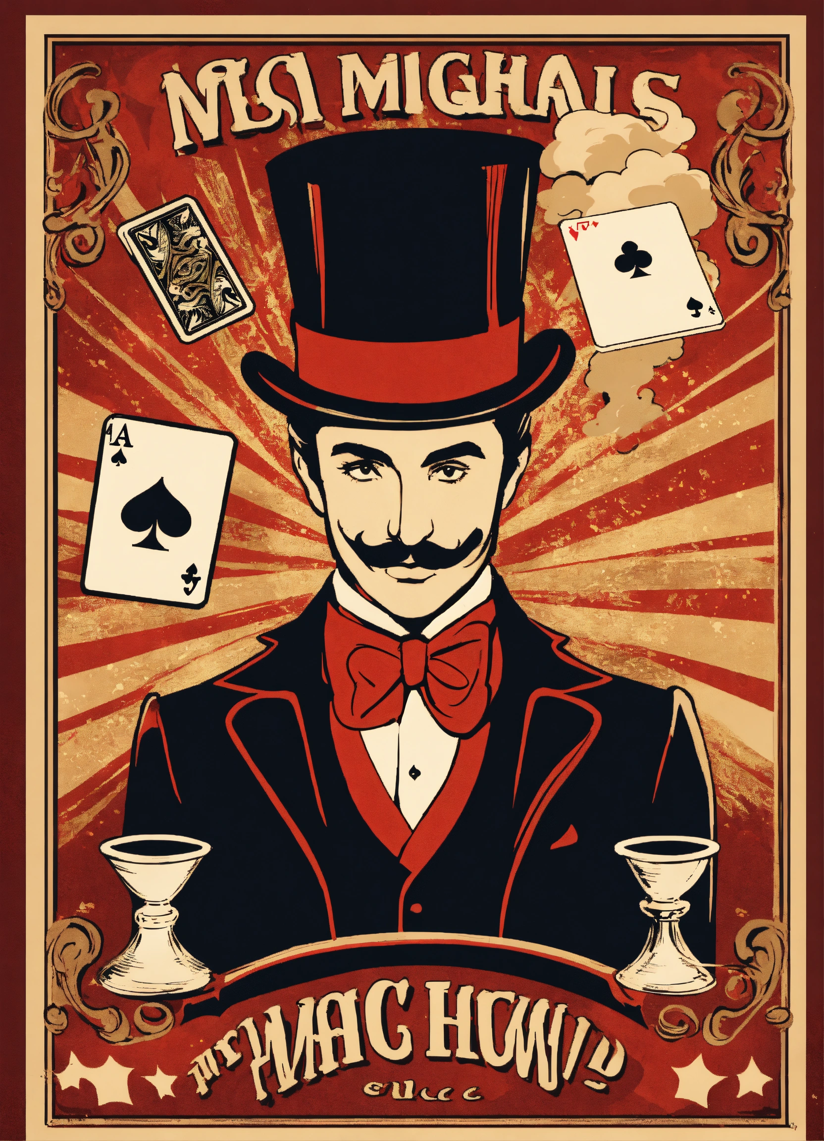 Lexica - A retro-style poster advertising a classic magic show with a ...