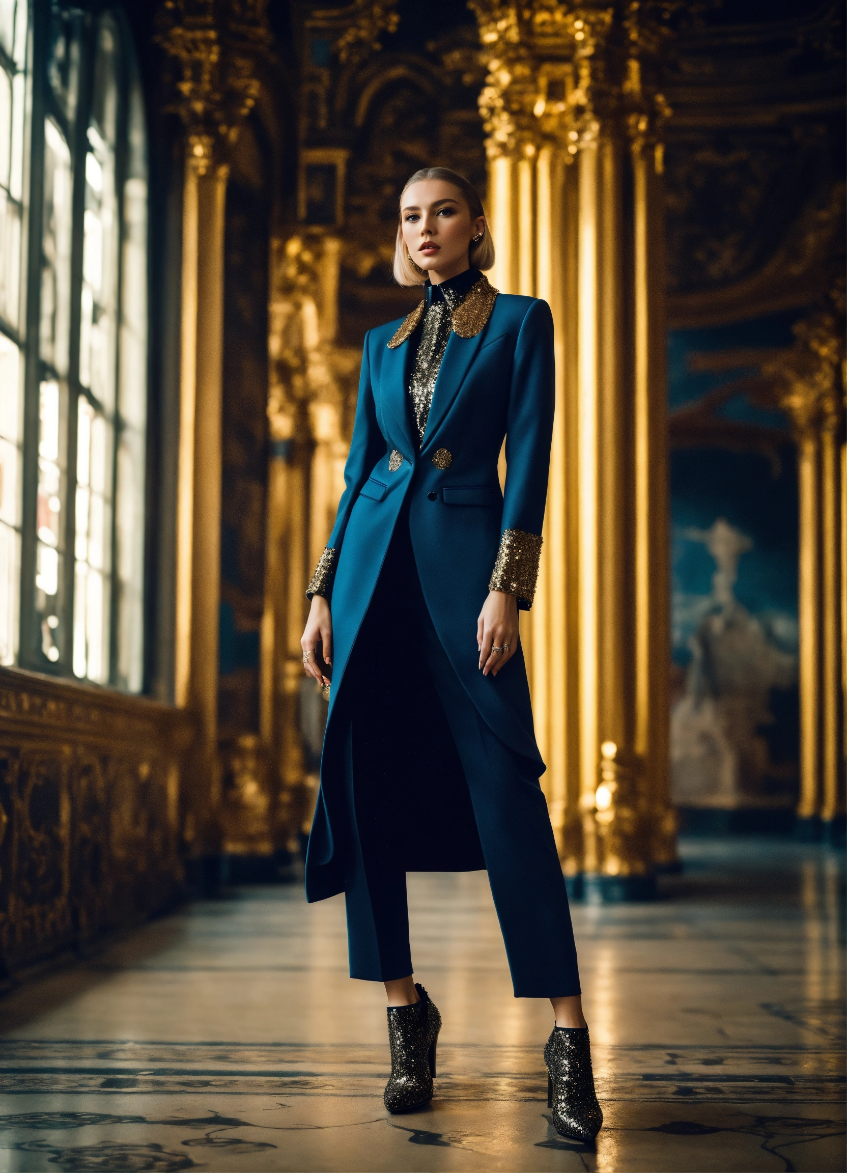 Lexica - Portrait of haute couture beautiful russian fashion model ...