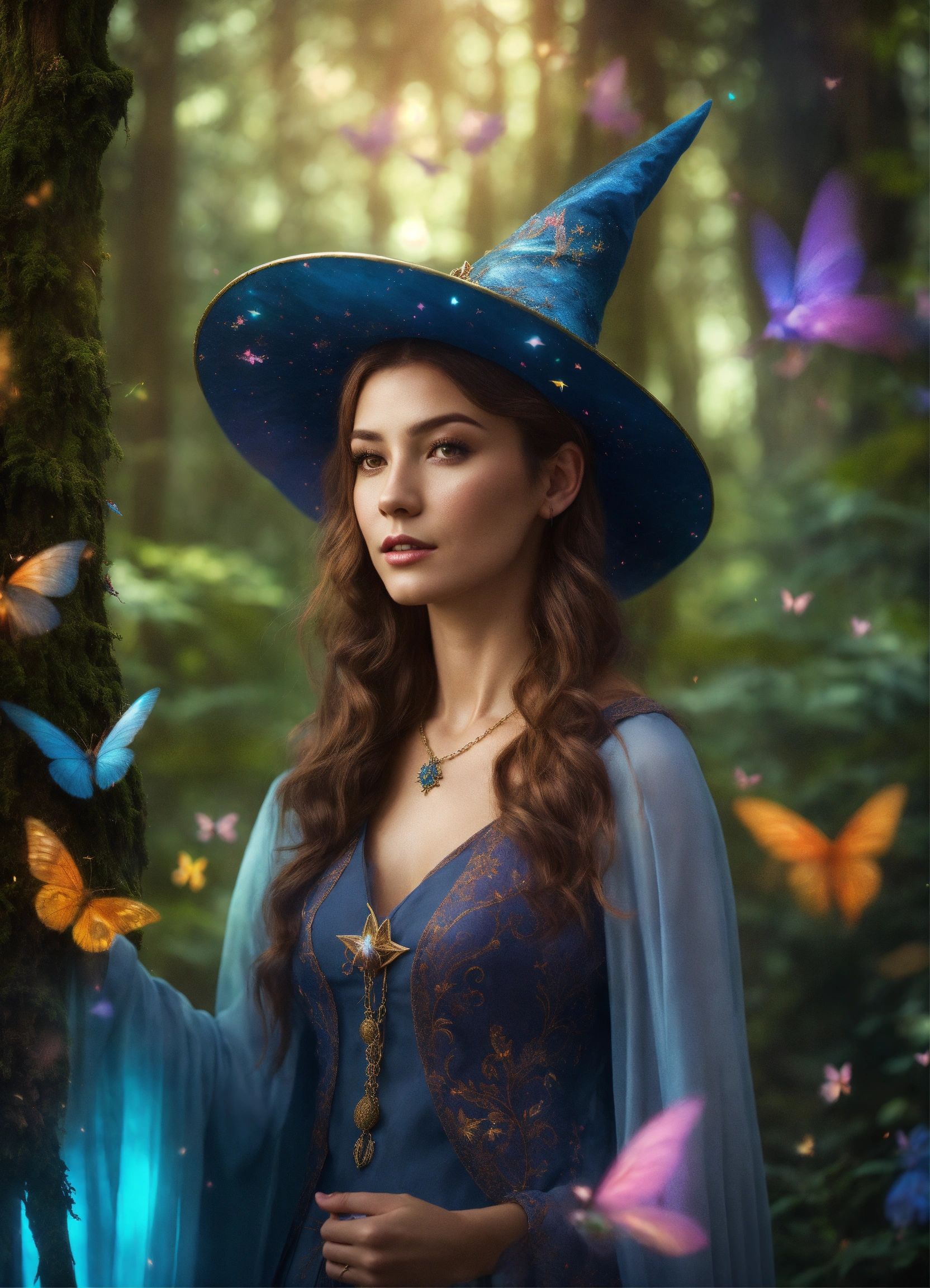 Lexica - Photorealistic portrait of an adult female wizard with modern ...